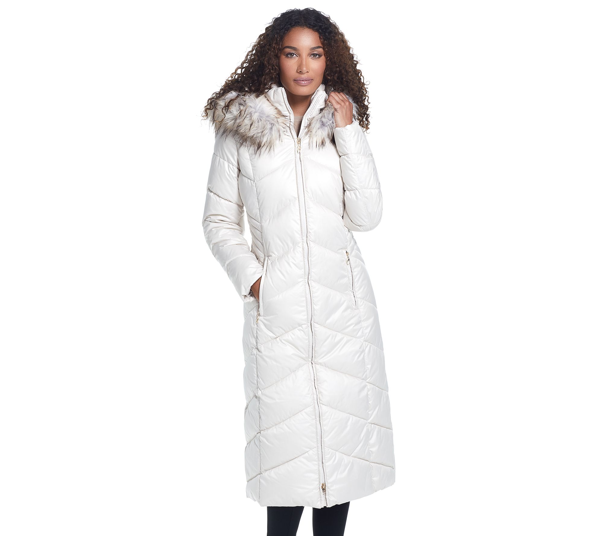 Gallery Faux Down Puffer Coat - QVC.com