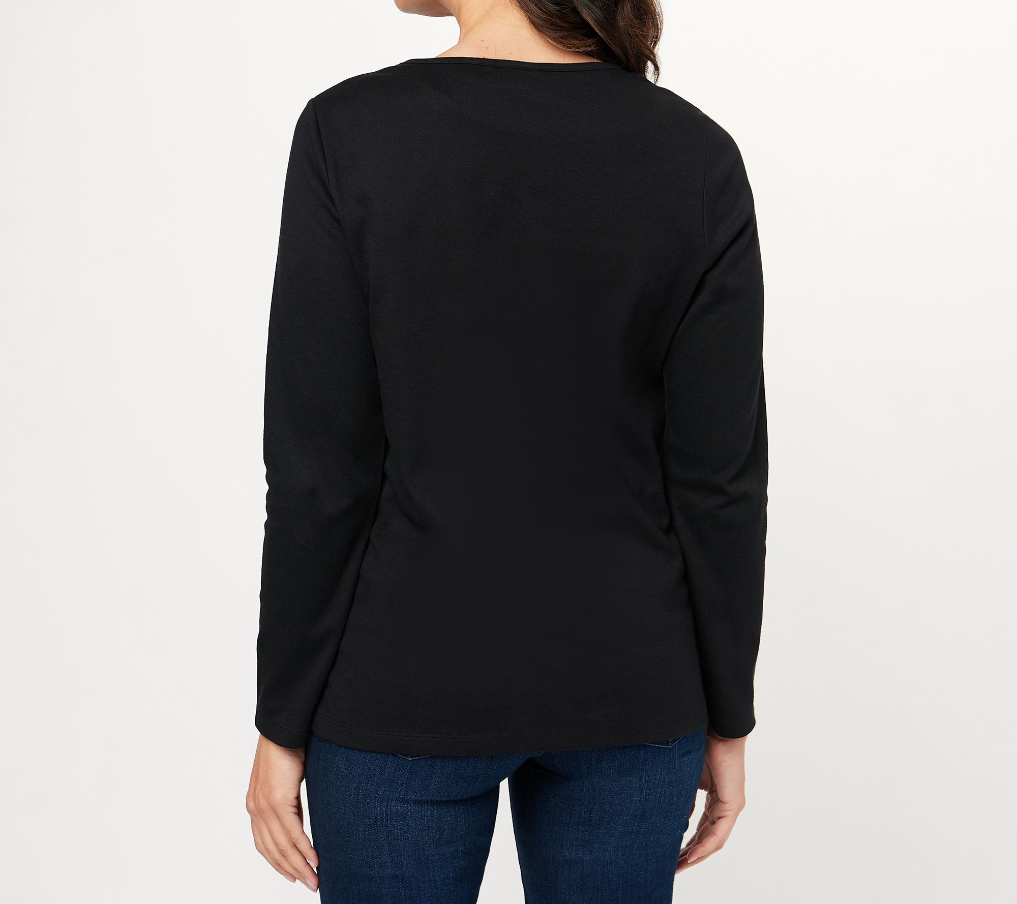 "As Is" Quacker Factory Fall Sayings Long - Sleeve Knit Top - QVC.com