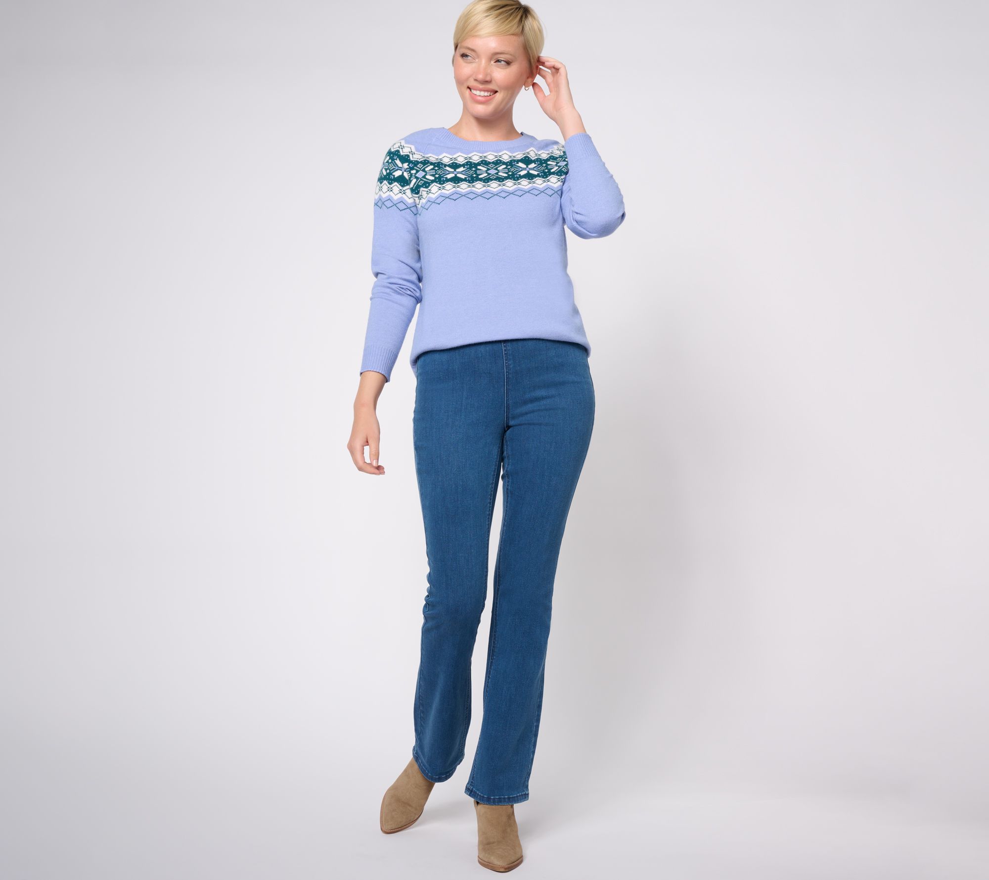 "As Is" Denim & Co. Signature Perfect Flex Tall Pull-On Jeans - QVC.com