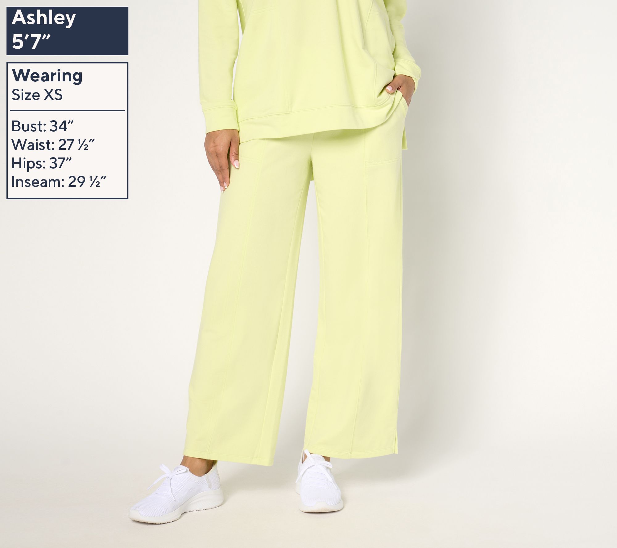 Joan Rivers Petite French Terry Wide-Leg Ankle Pants - QVC.com