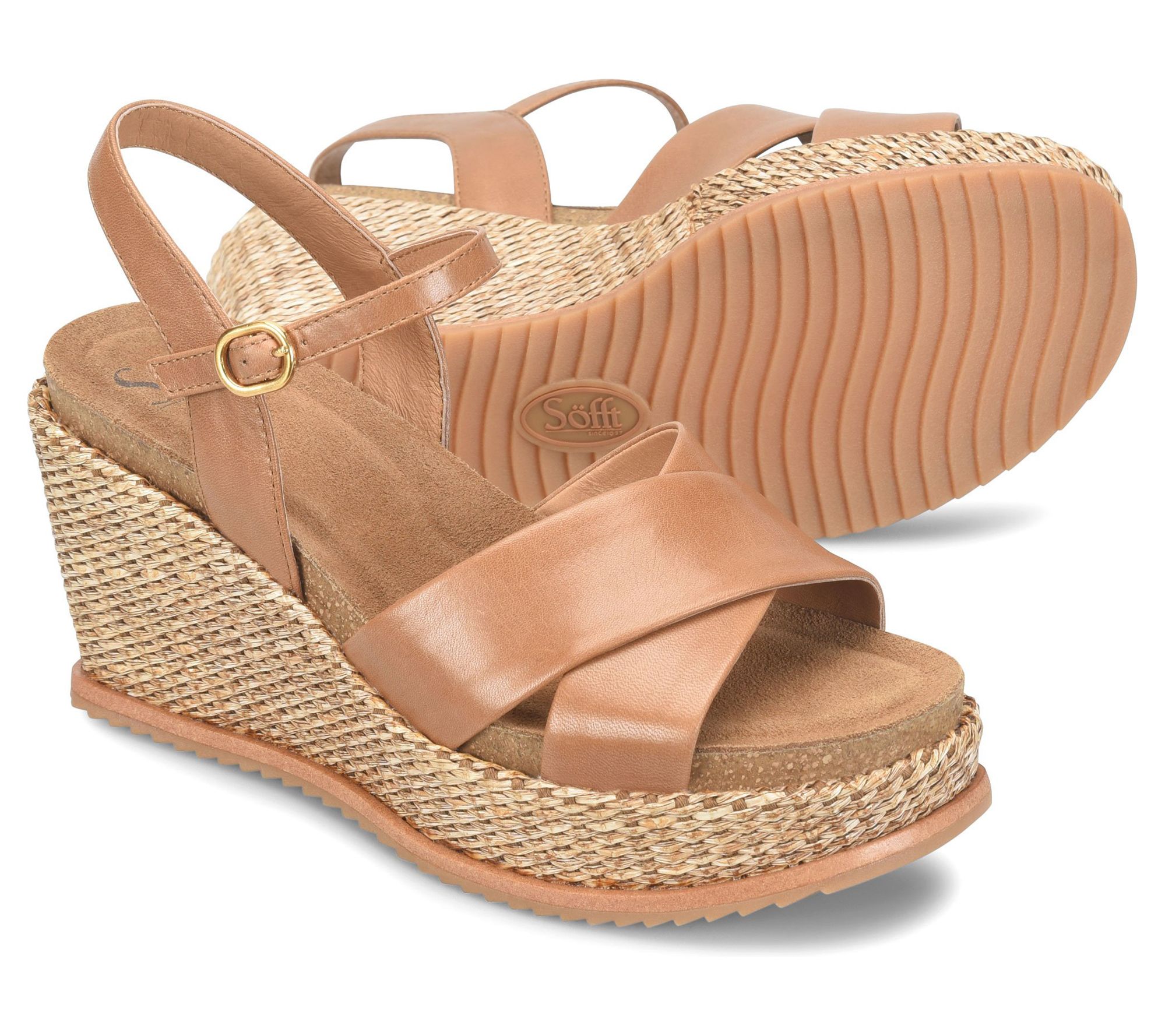 Sofft Basketweave Platform Wedge - Diana - QVC.com