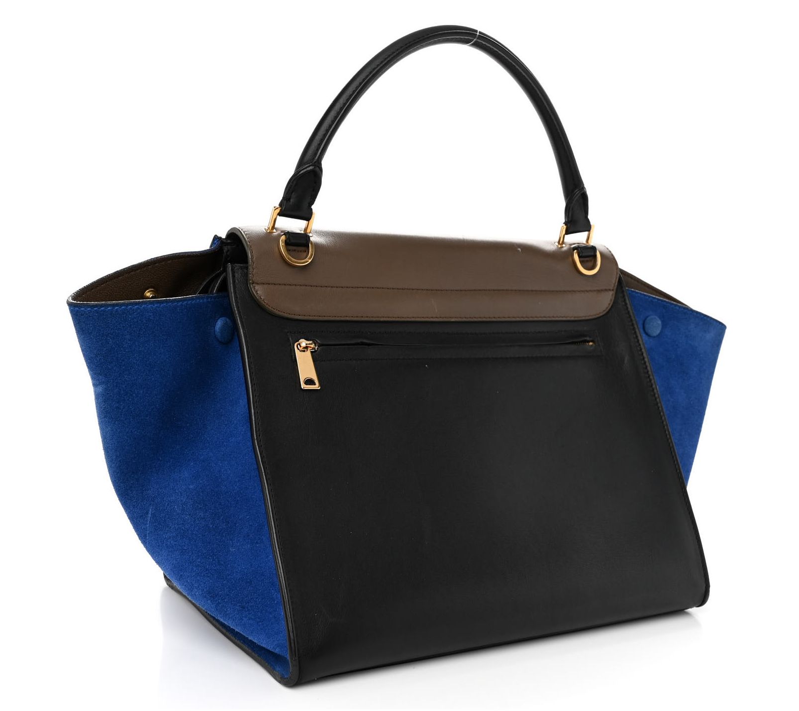 Pre-Owned Celine Tri-Color Trapeze Medium Brown - QVC.com