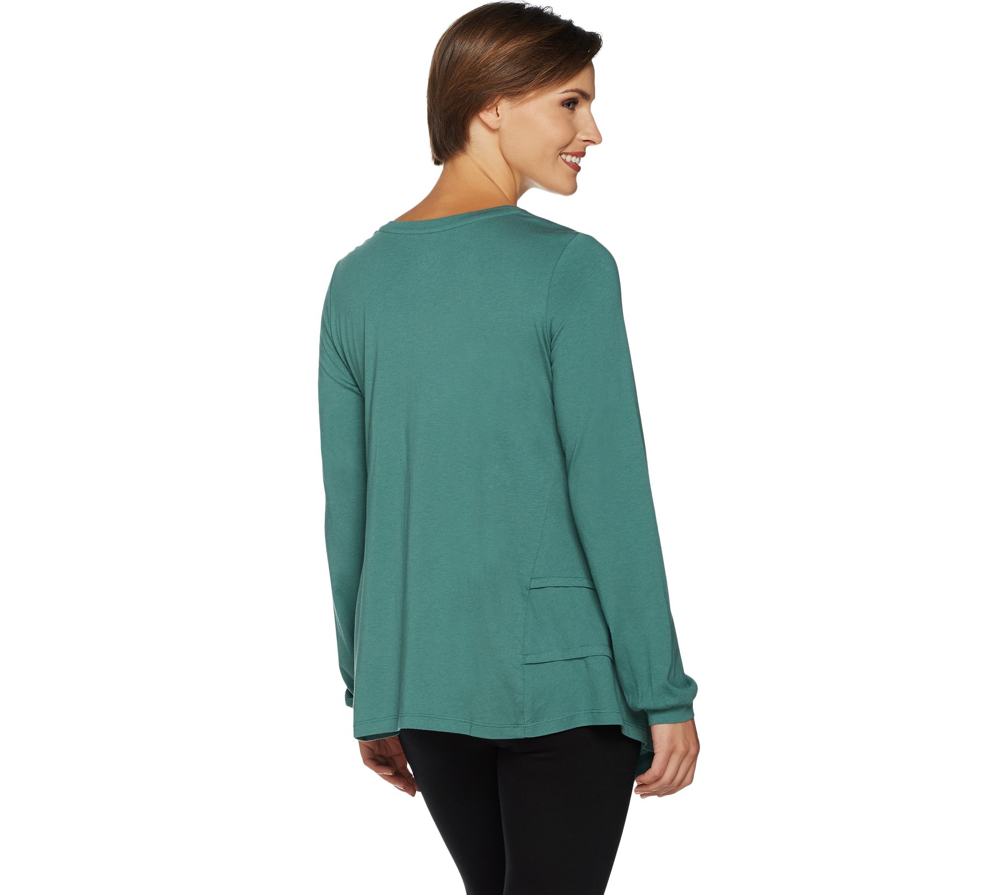 "As Is" LOGO by Lori Goldstein Long Sleeve Top with Forward Side Seams ...