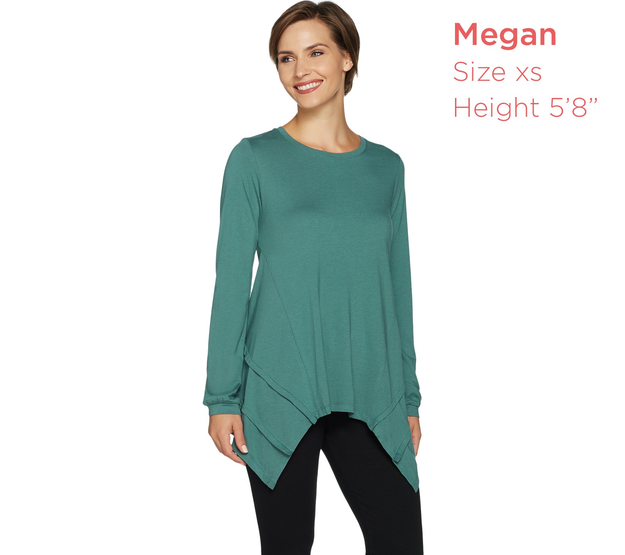 "As Is" LOGO by Lori Goldstein Long Sleeve Top with Forward Side Seams ...