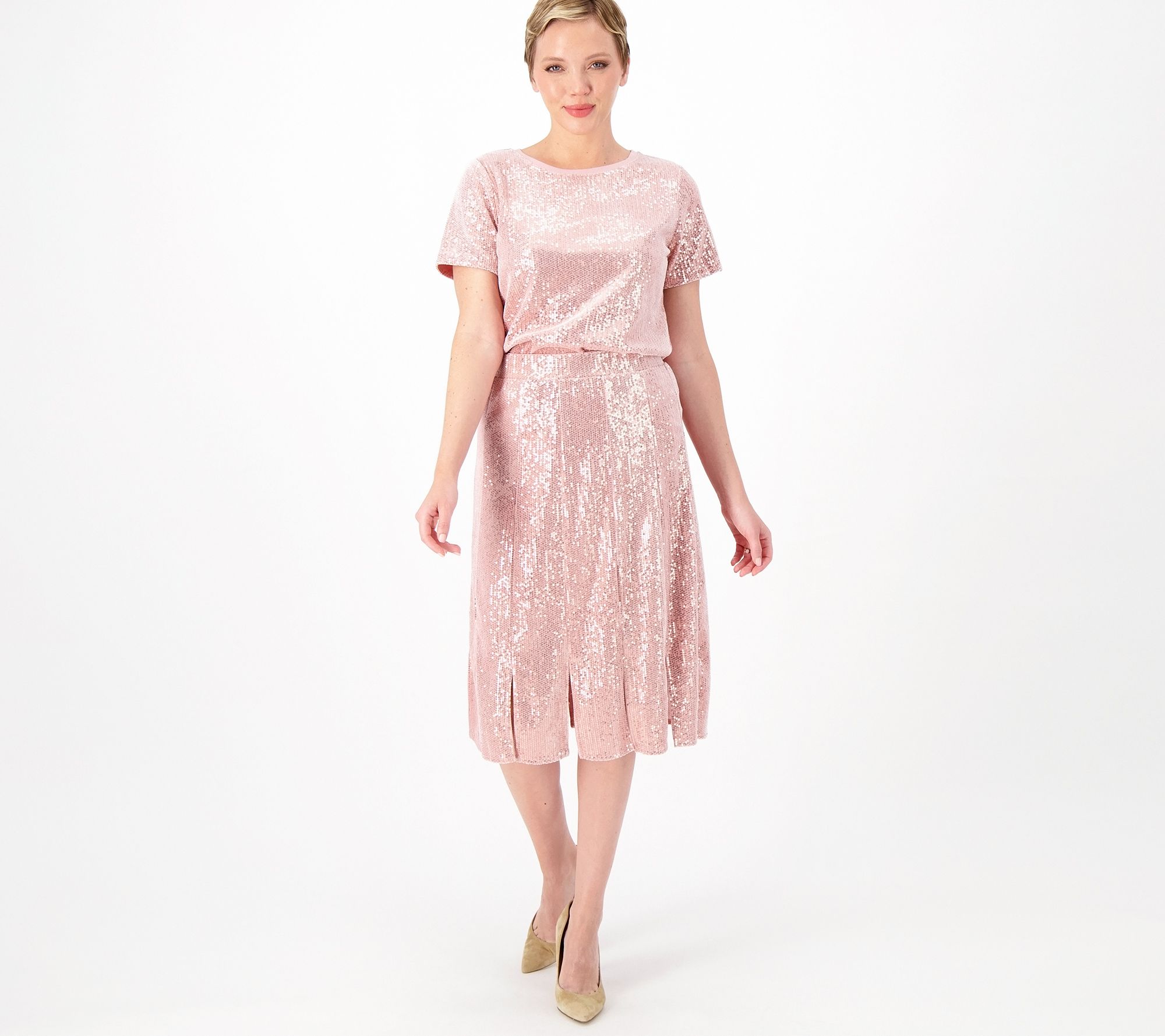 Isaac Mizrahi Live! Paneled Sequin Skirt - QVC.com
