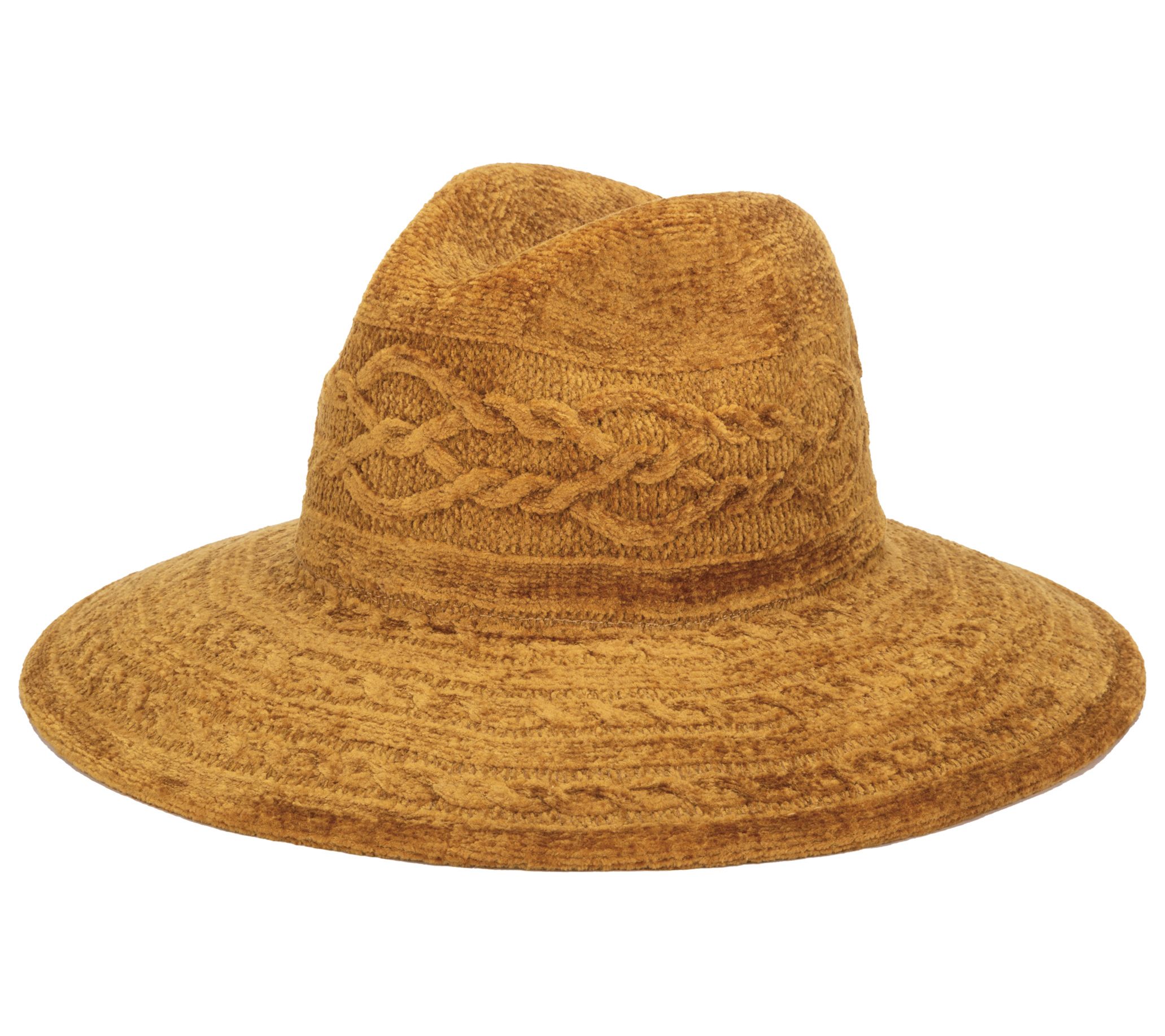 San Diego Hat Co. Knit Fedora with Cable Knit Pattern - QVC.com