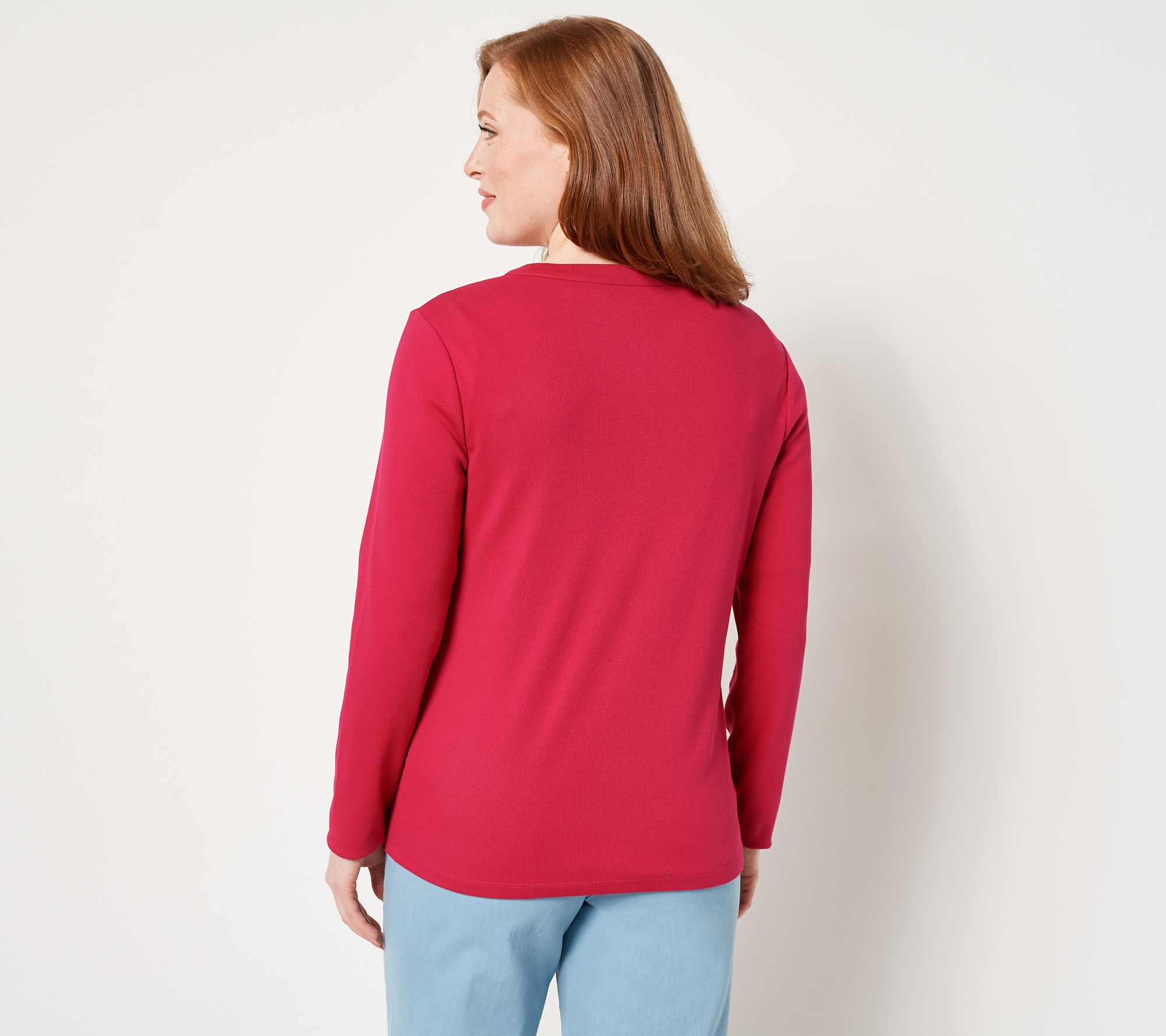 "As Is" Isaac Mizrahi Live Essentials Ribbed Pima Cotton Cardigan - QVC.com