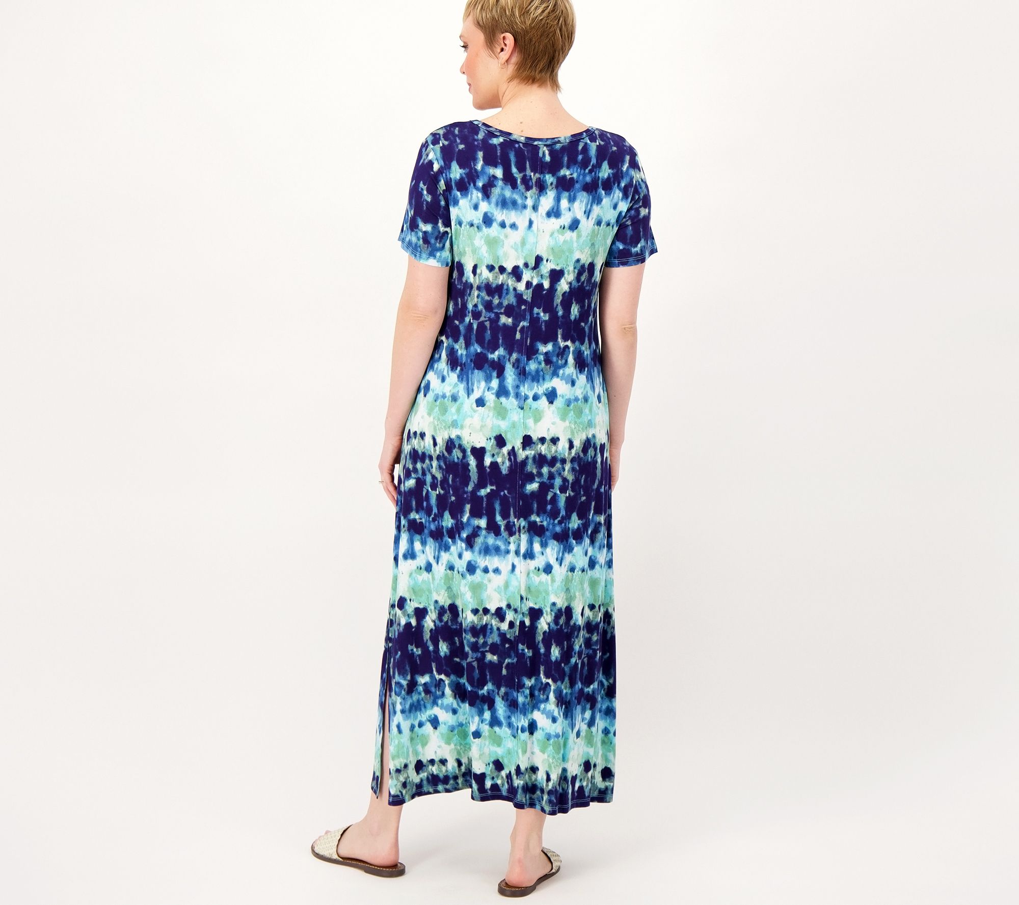 "As Is" Belle by Kim Gravel Tall Print or Solid V-Neck Maxi Dress - QVC.com