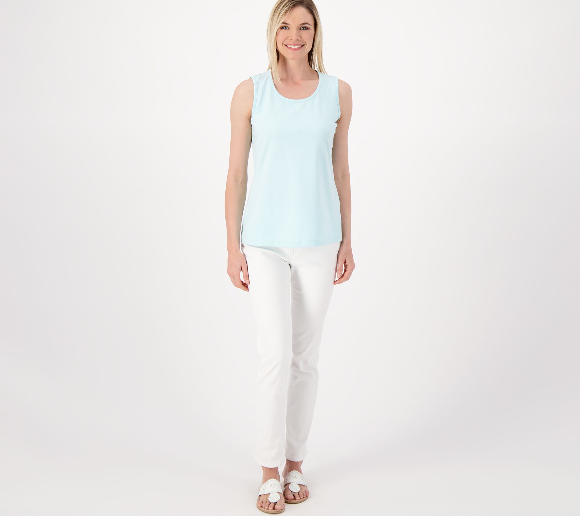 "As Is" Denim & Co. Essentials Perfect Jersey 3-Pack Scoop Neck Tank ...