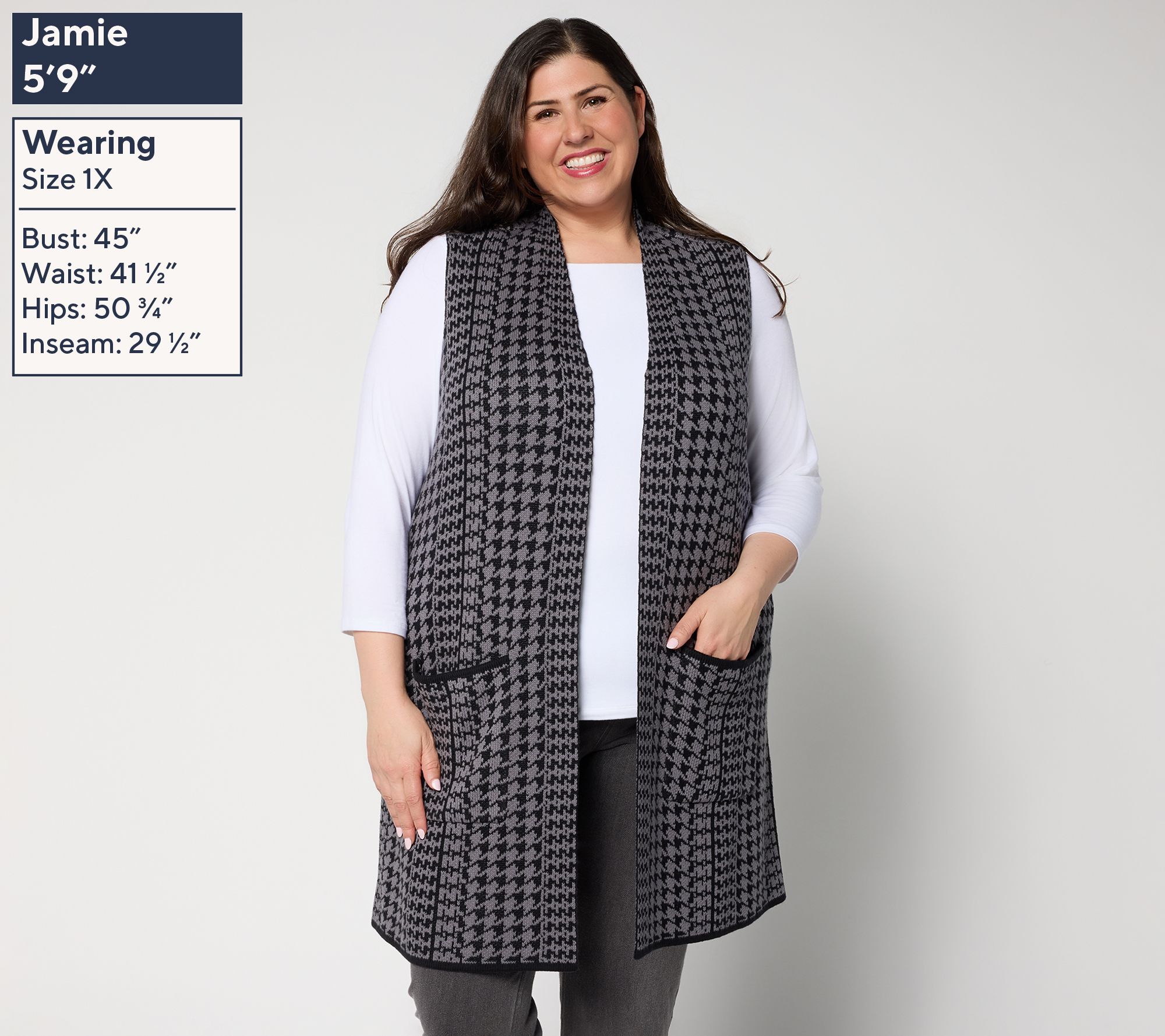 GRAVER Susan Graver Jacquard Knit Open Front Vest - QVC.com