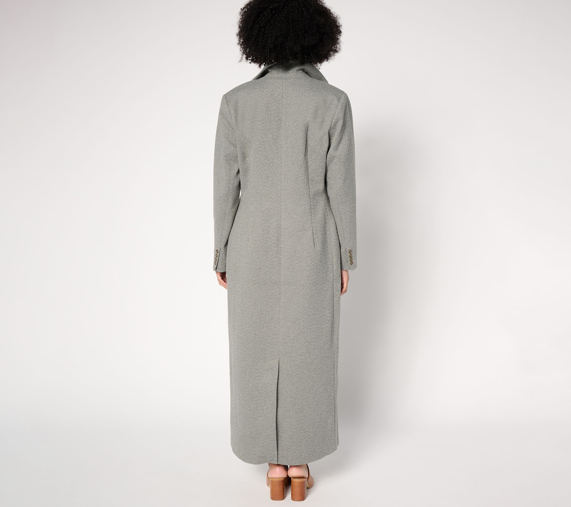 "As Is" Studio Park x Shawn Killinger Long Houndstooth Topcoat - QVC.com