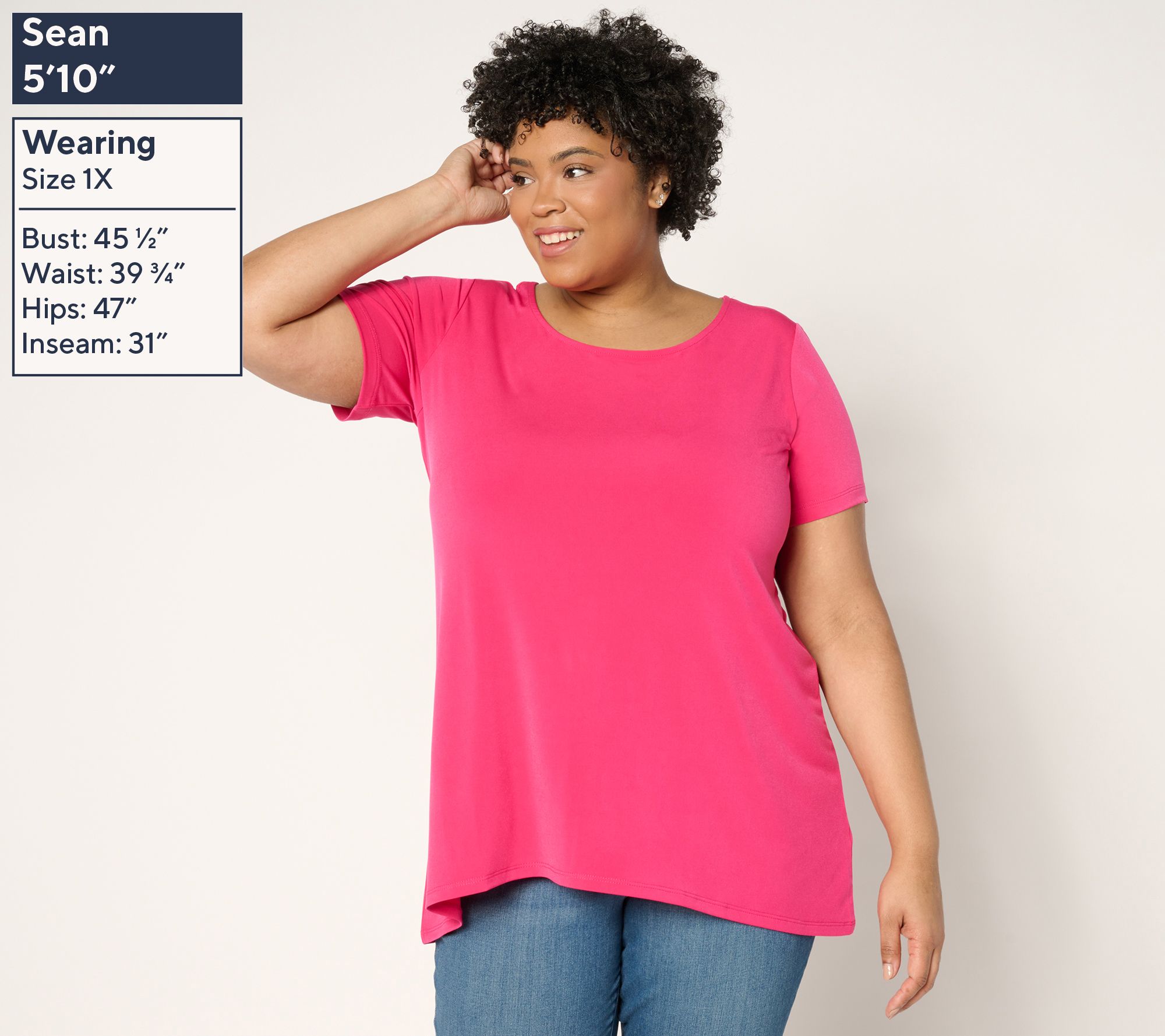 Susan Graver Petite Modern Essentials Liquid Knit A-Line Tunic - QVC.com