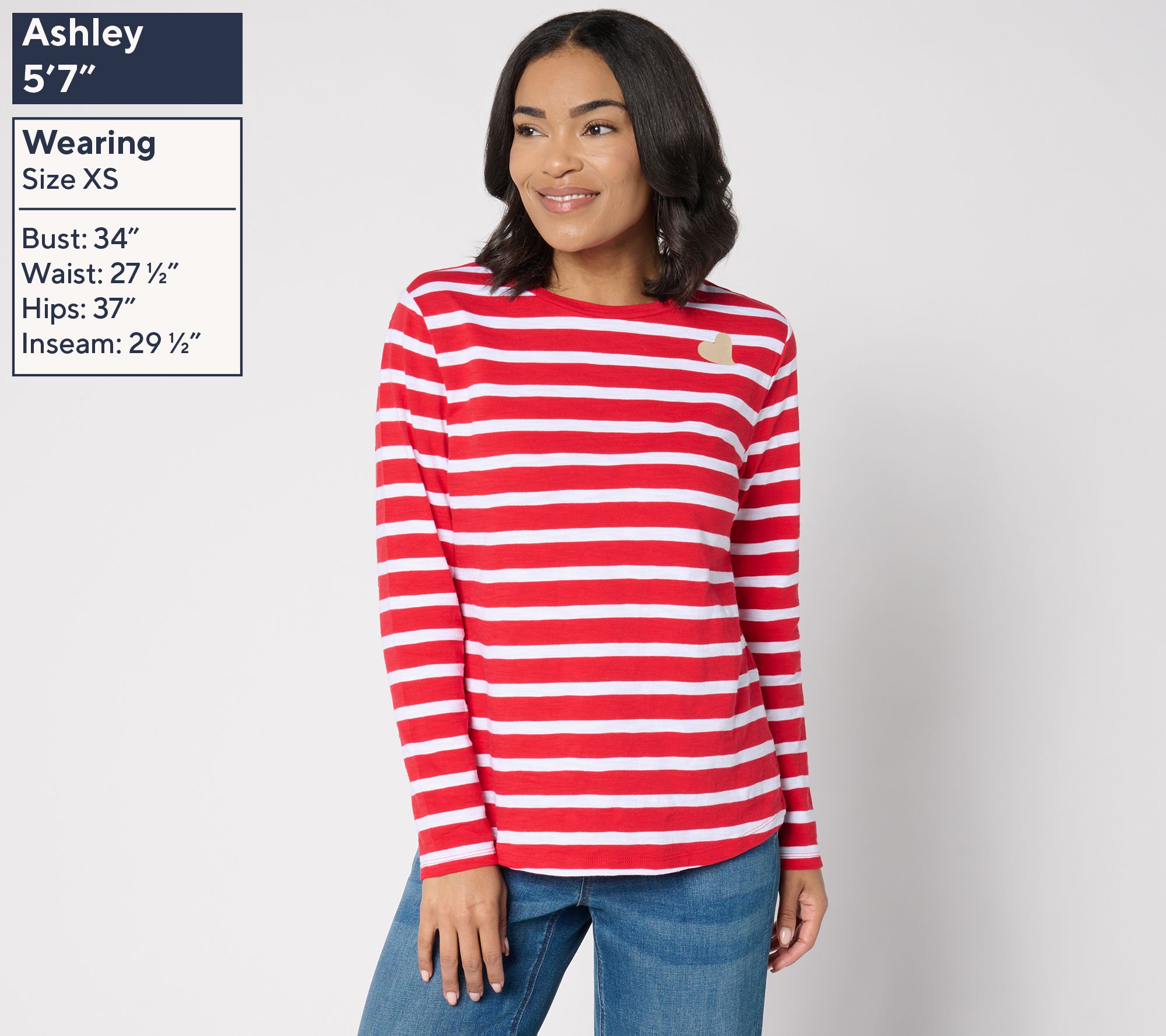 "As Is" Studio Park x Amy Stran 100% Cotton Long Sleeve T-Shirt - QVC.com