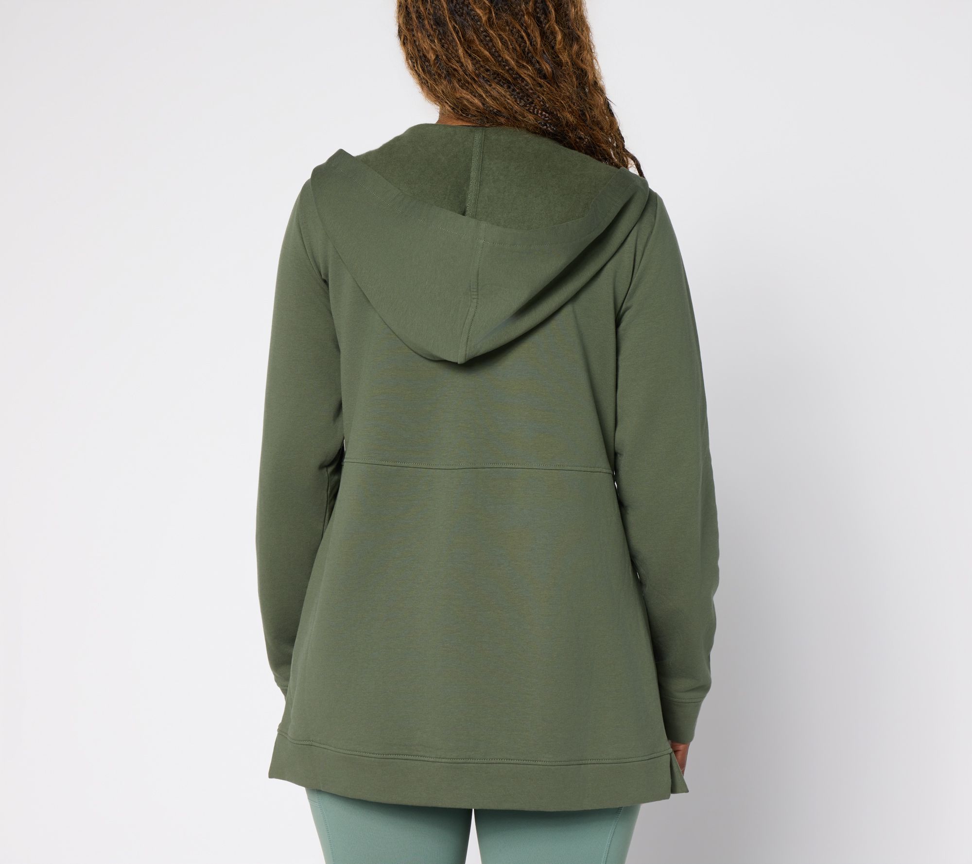 Denim & Co. Active Brushed Back French Terry Tunic Jacket - QVC.com