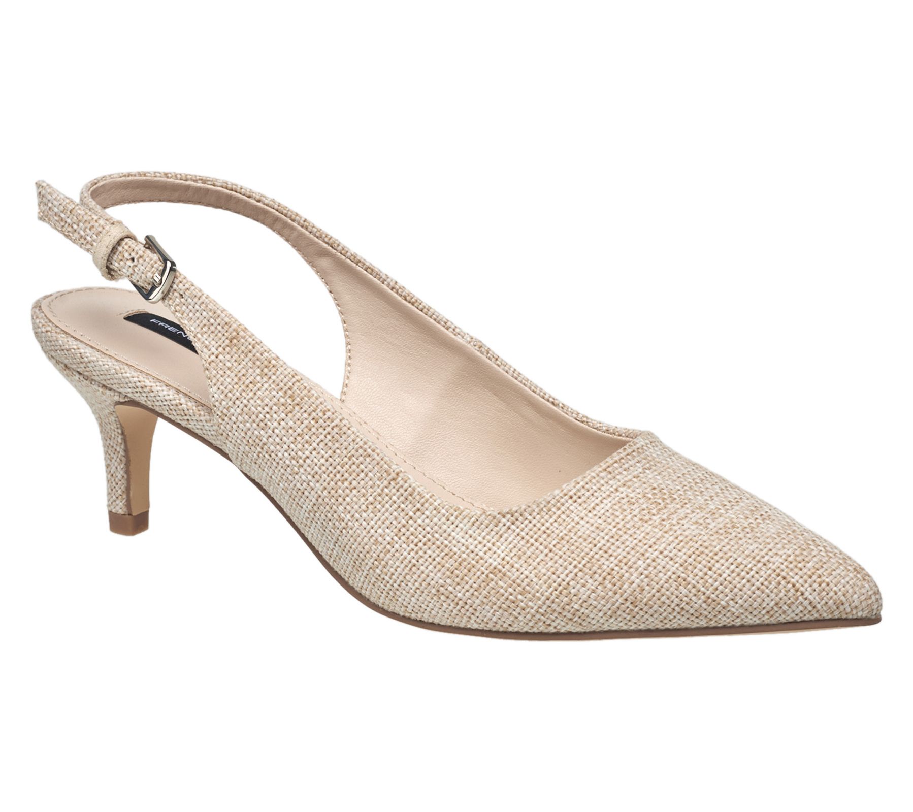 French Connection Ladies Quinn Slingback LinenKitten Heel - QVC.com