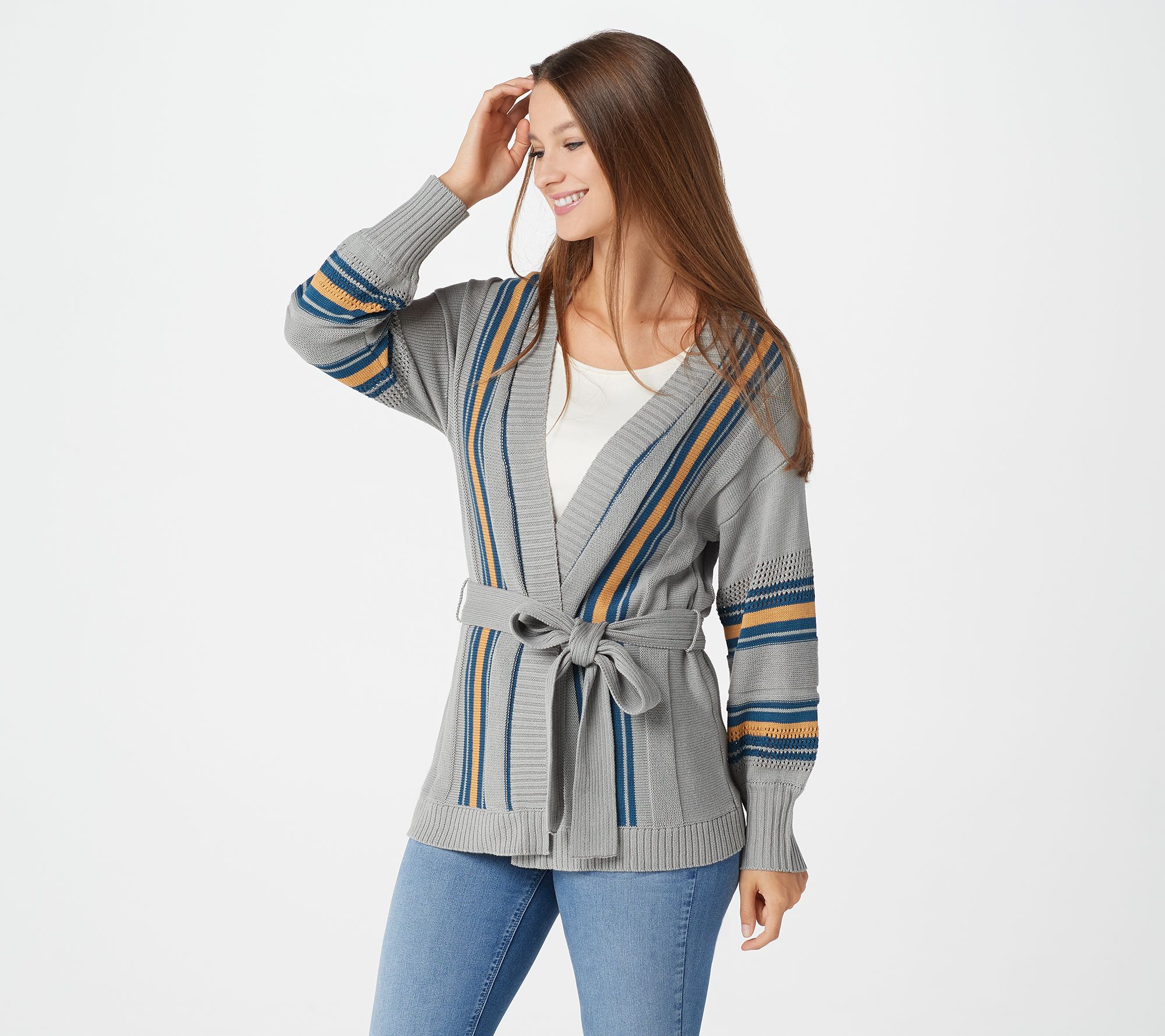 "As Is" Laurie Felt Wrap Sweater with Long-Sleeves - QVC.com