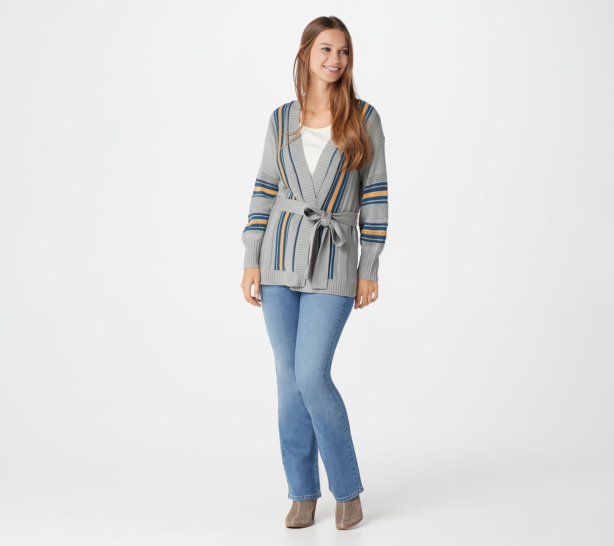 "As Is" Laurie Felt Wrap Sweater with Long-Sleeves - QVC.com
