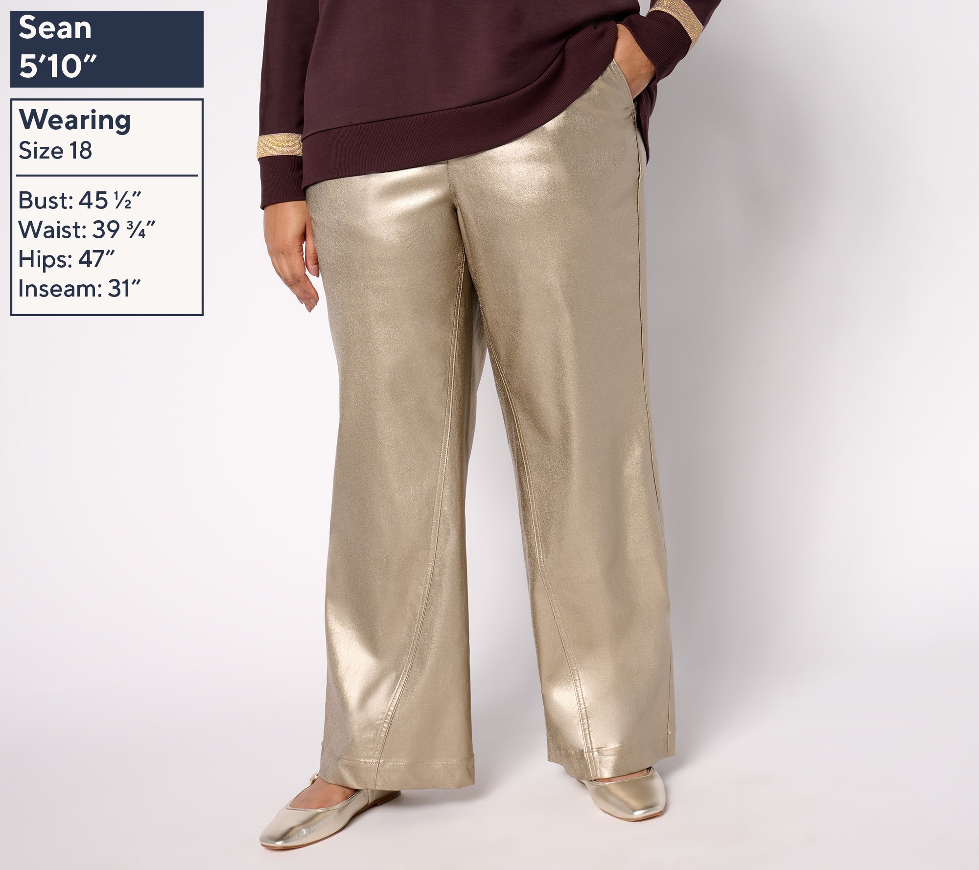 Peace Love World Black Label Metallic Jean - QVC.com