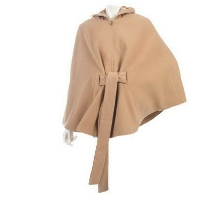 Gypsy by Mara Hoffman Zip Front Hooded Cape with Belt - QVC.com