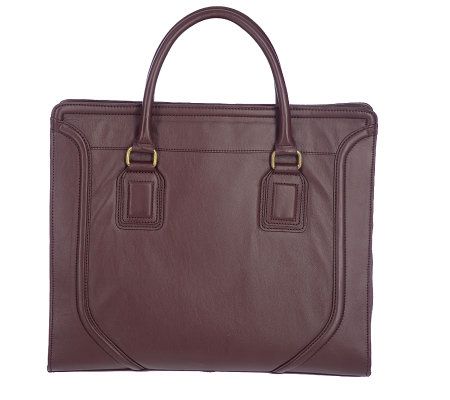 Luxe Rachel Zoe Leather Magazine Tote with Detachable Strap - QVC.com