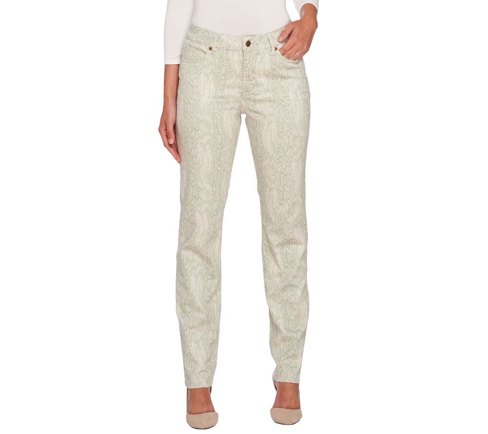 "As Is" Women with Control Petite Python Print Jeans - QVC.com