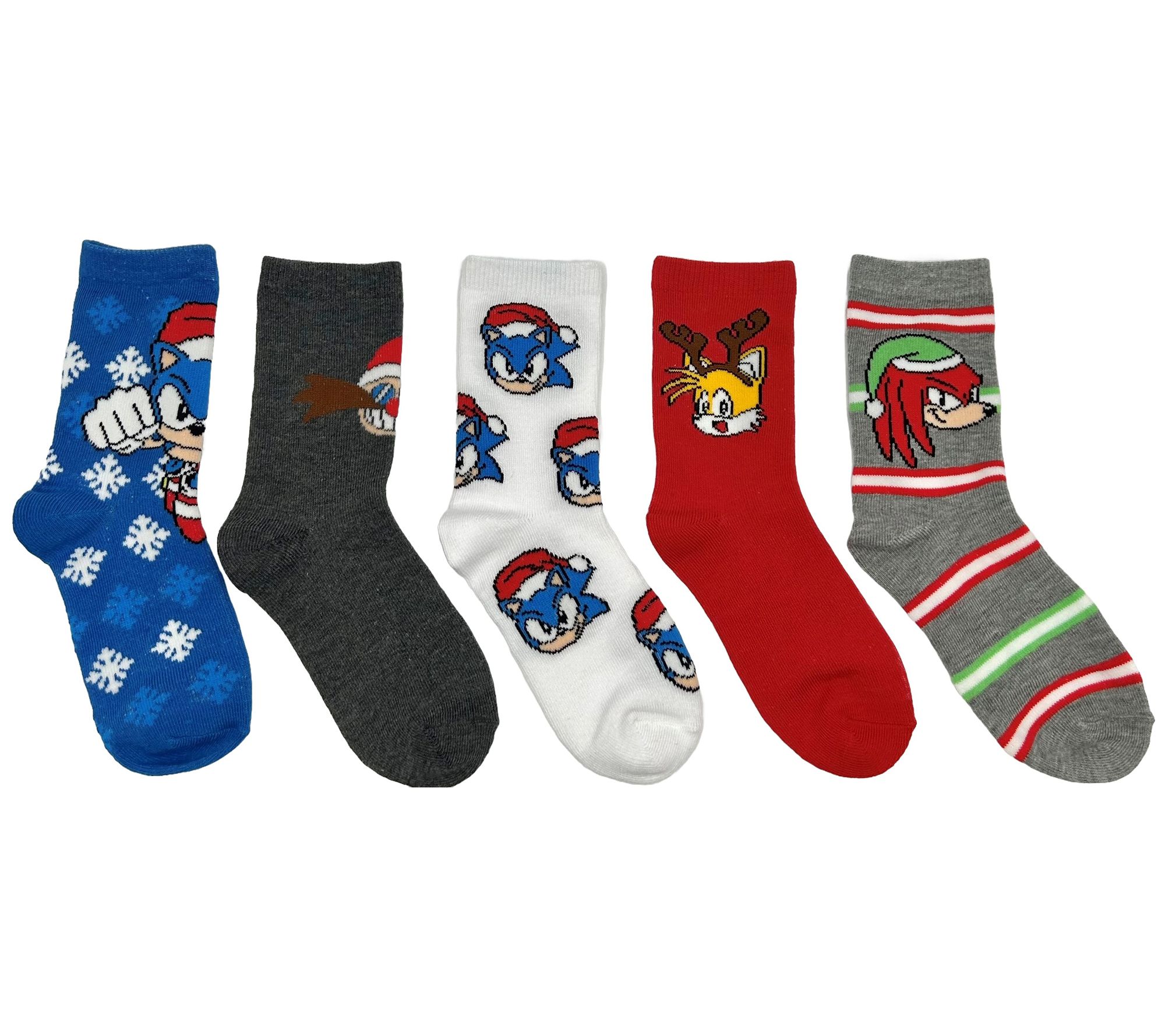 Sonic Boys' Character Holiday Crew Sock Set - 5Pair - QVC.com