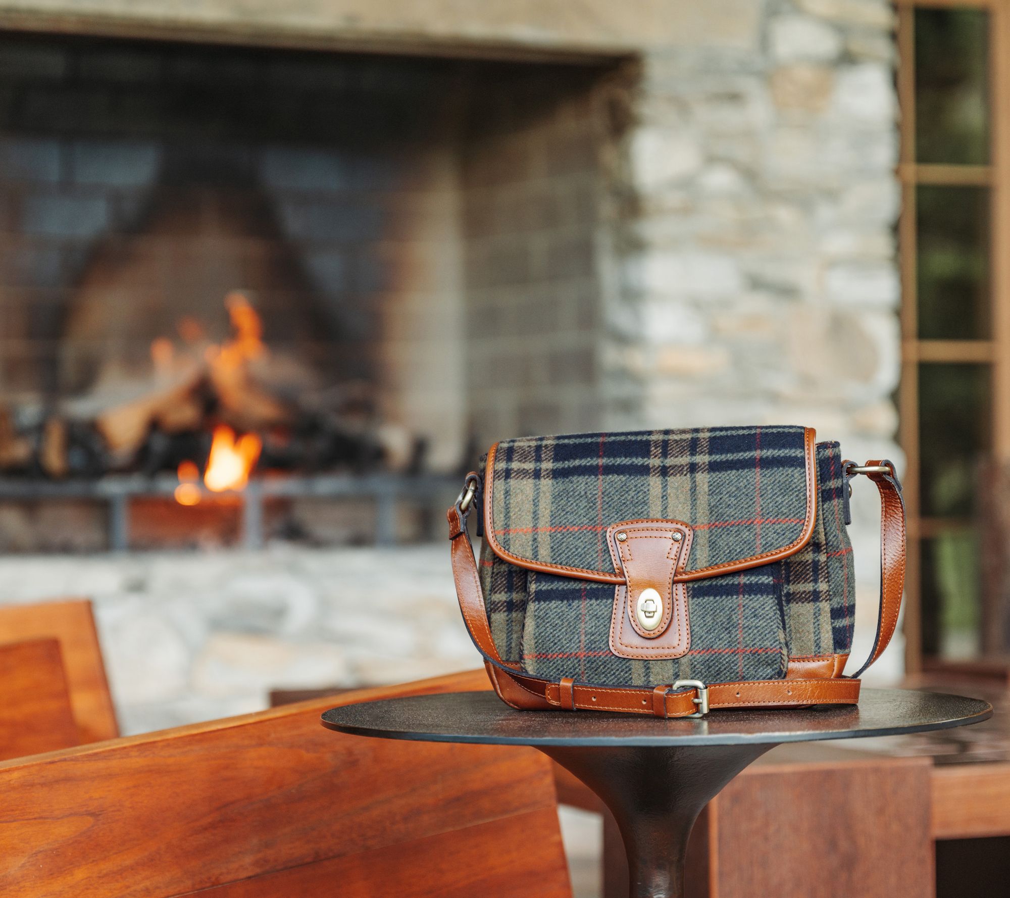 "As Is" Patricia Nash Jackson Tartan Wool Turnlock Crossbody - QVC.com