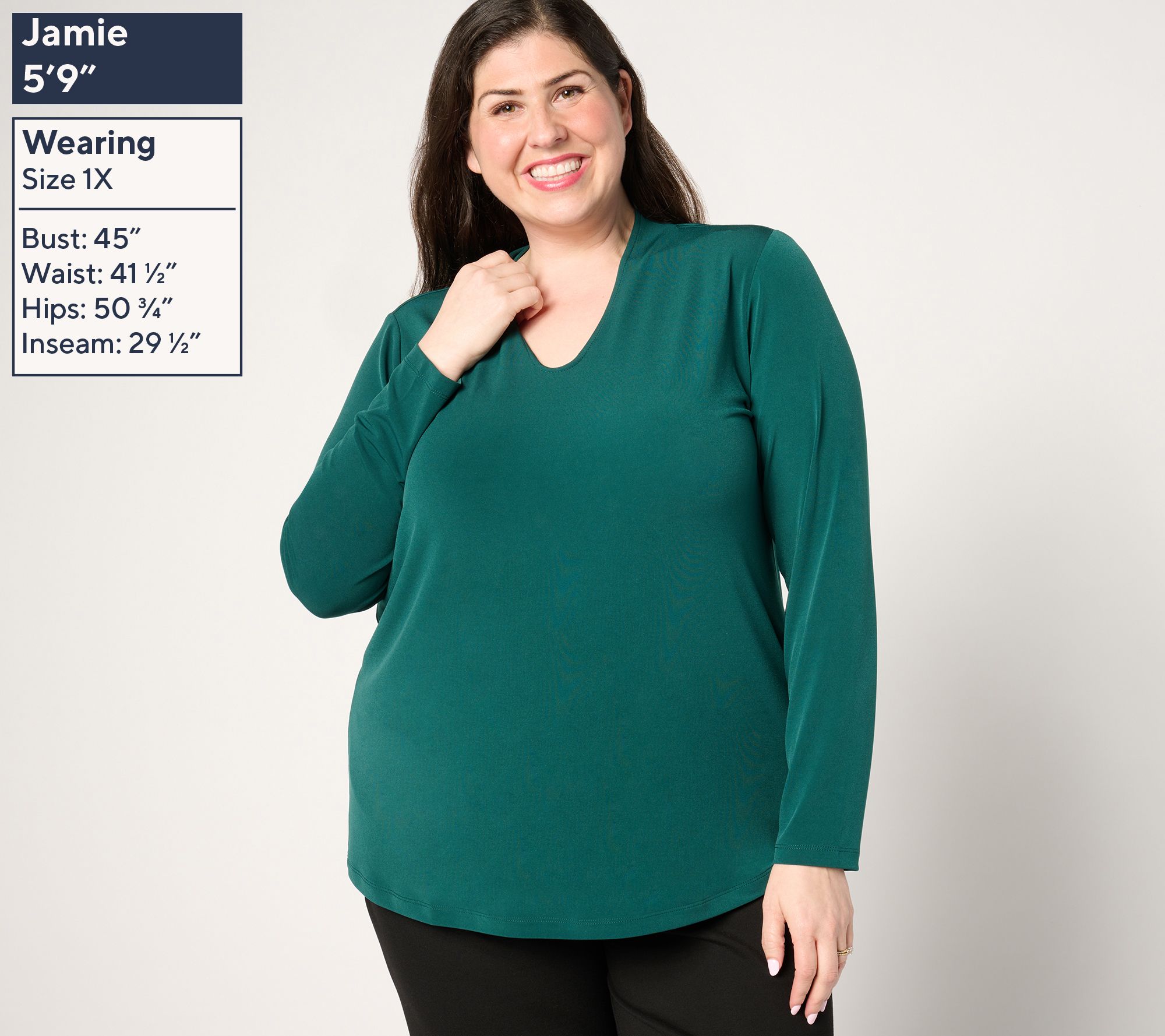 "As Is" Susan Graver Modern Essentials Liquid Knit Voop Neck Top - QVC.com