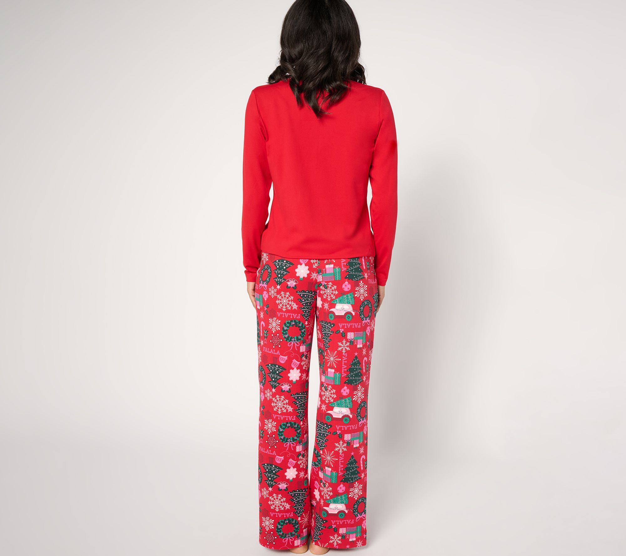 "As Is" Denim & Co. Cabin Fever Two Piece Knit Pajama Set - QVC.com