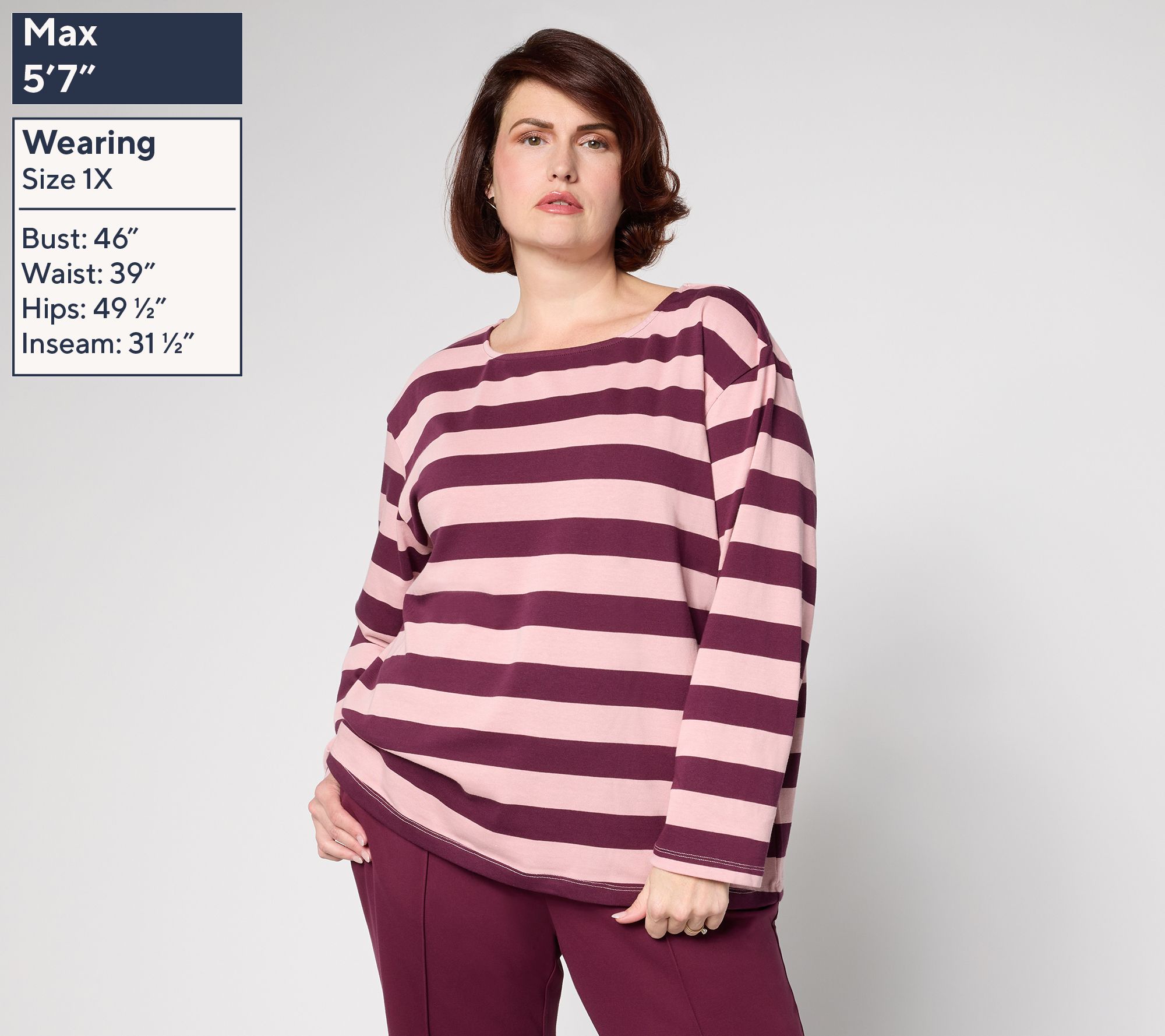 RM Studio x Rebecca Minkoff Boxy Stripe Long Sleeve Top - QVC.com