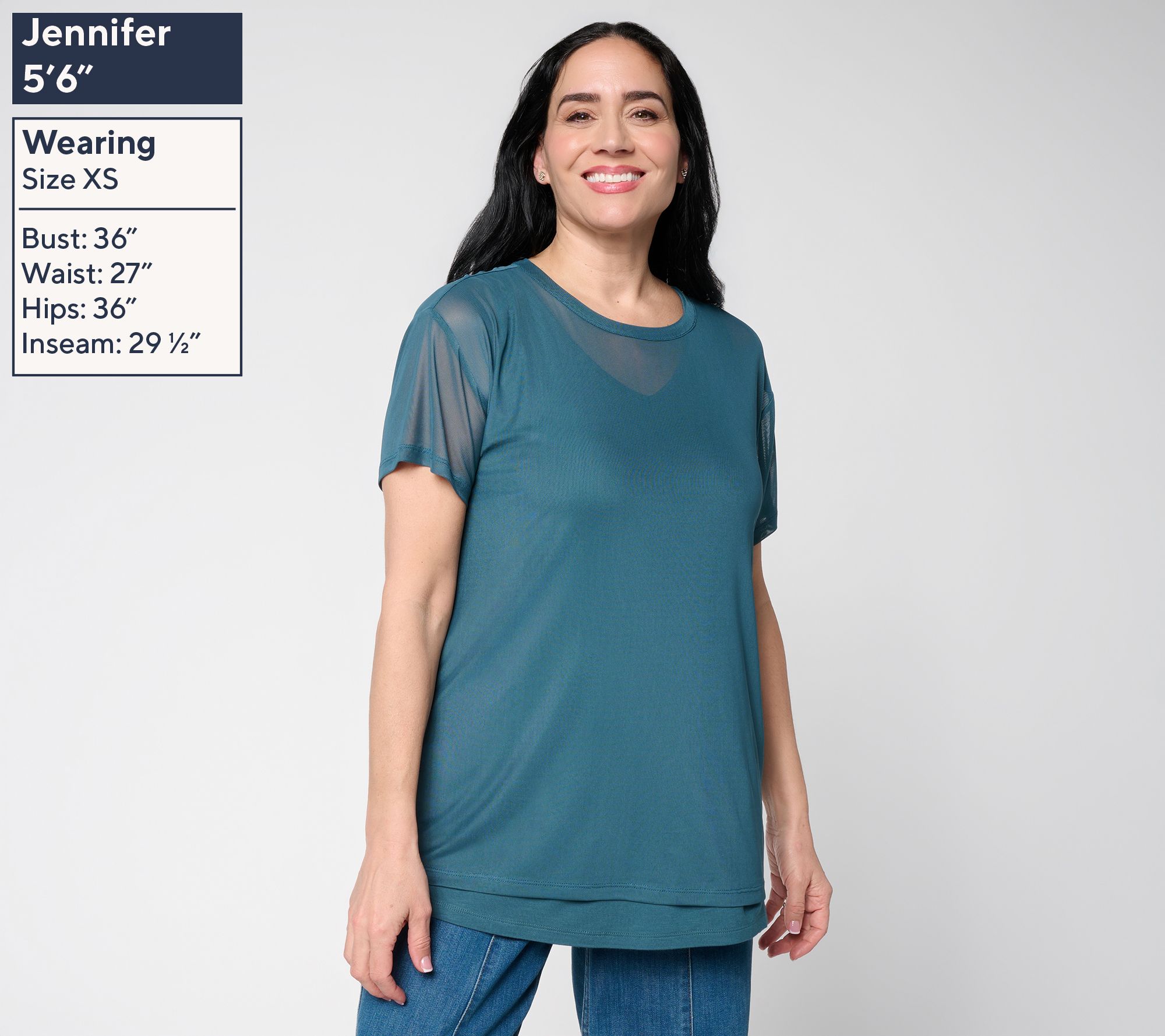 LOGO by Lori Goldstein Short Sleeve Solid Mesh Tee - QVC.com