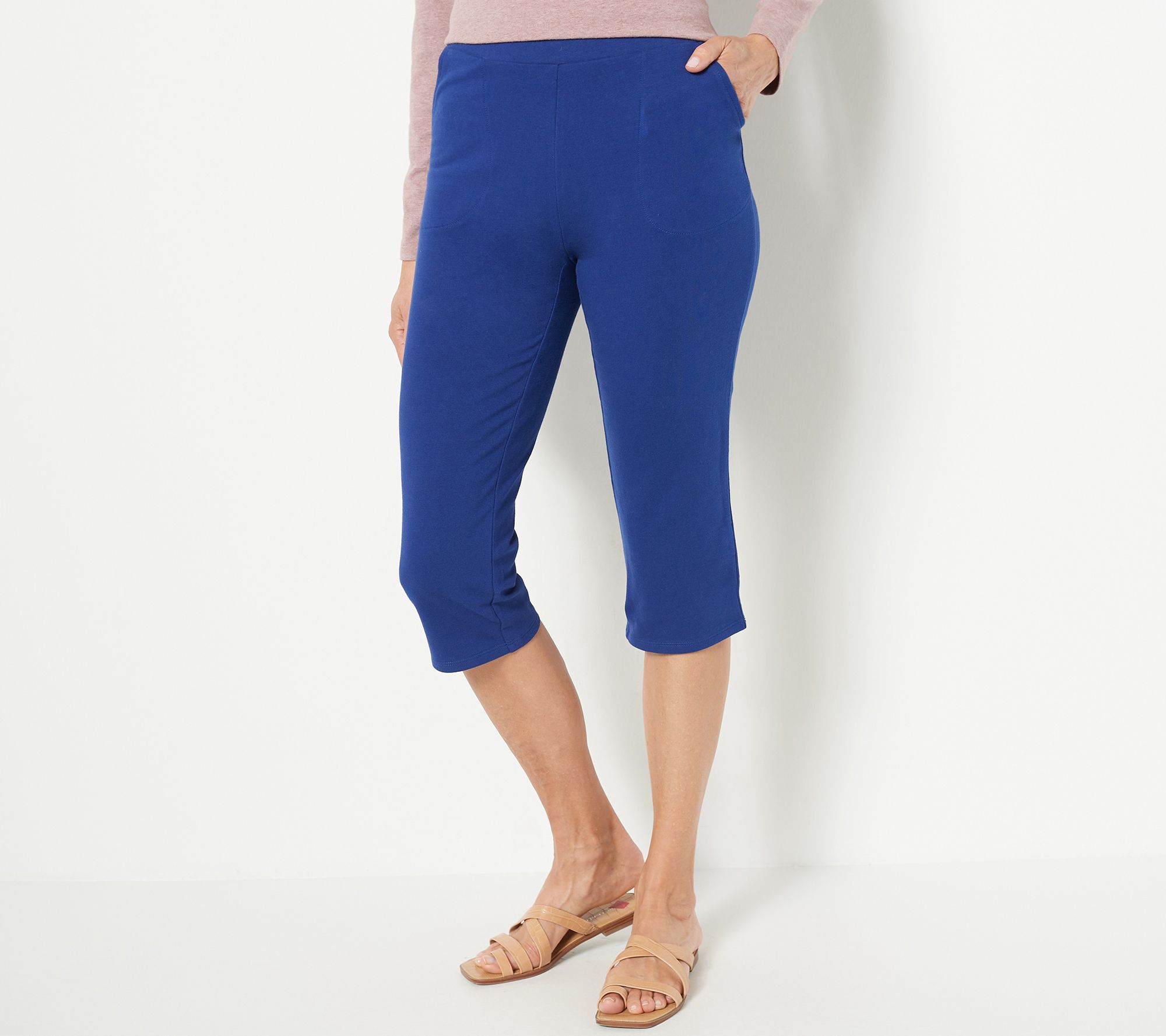 "As Is" Belle Beach by Kim Gravel Regular French Terry Seaside Pant - QVC.com