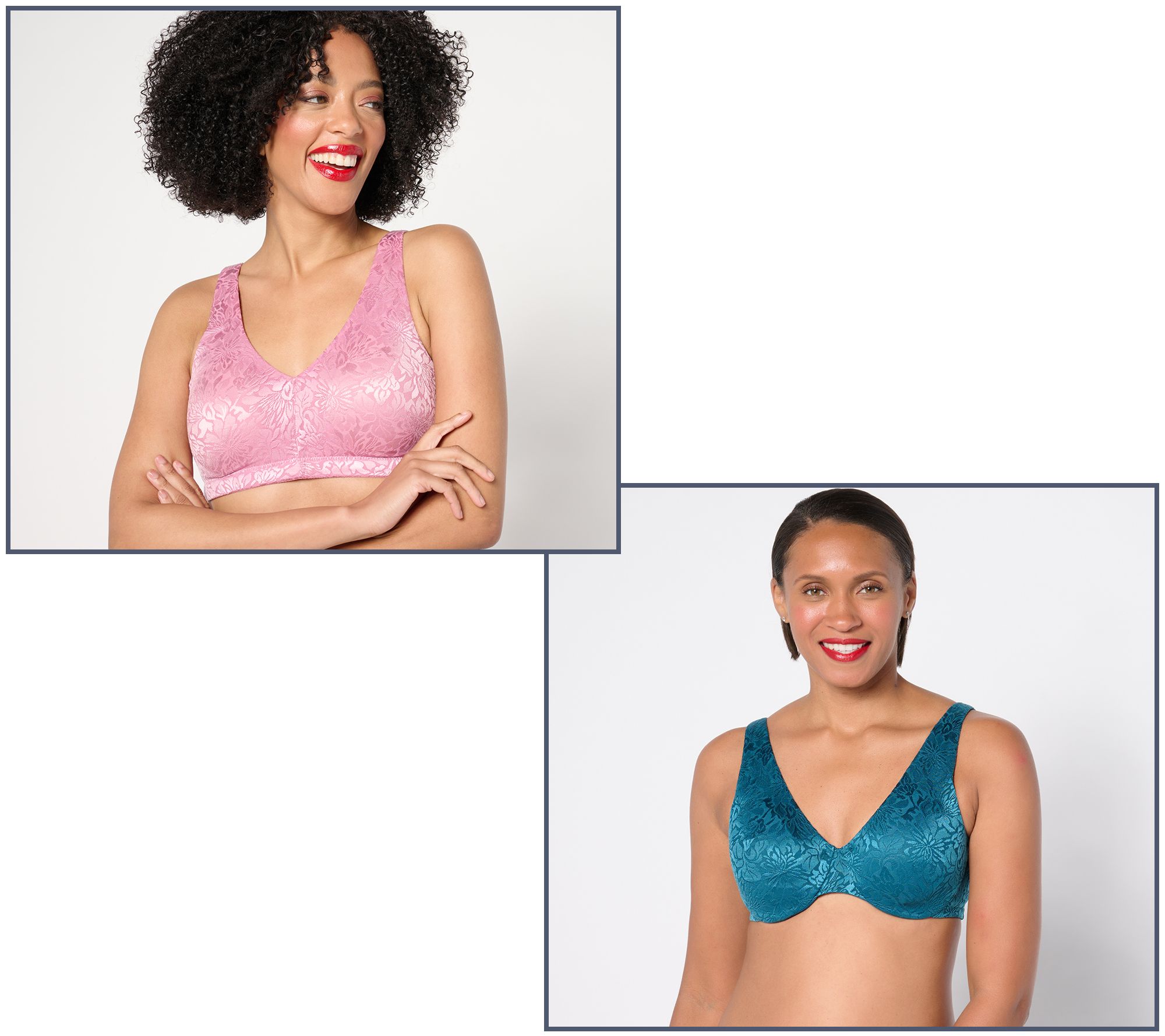 Breezies Dahalia Lace Unlined Underwire or Wirefree Bra - QVC.com