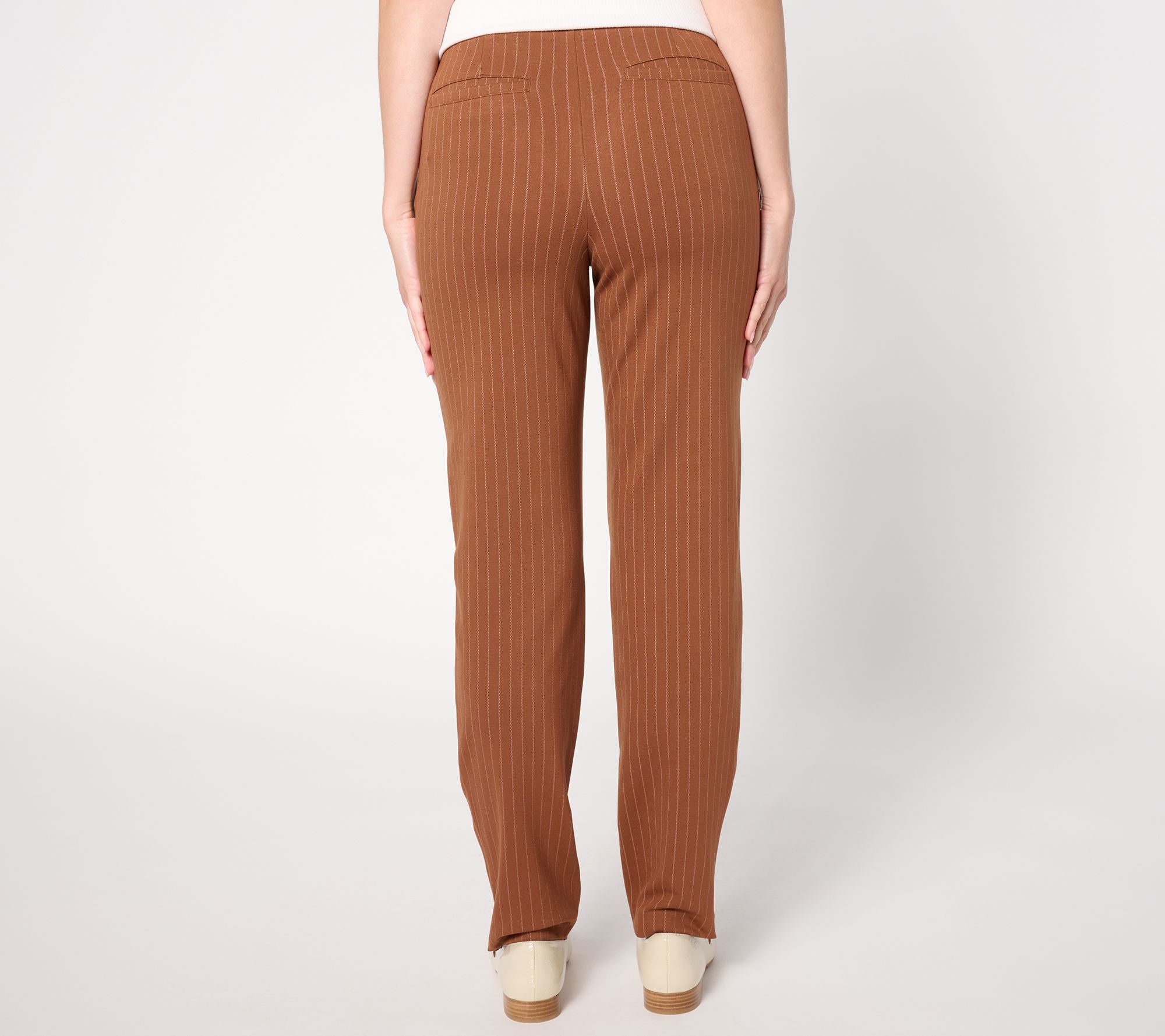 Isaac Mizrahi Live! Petite Yarn Dye Stripe Full Length Pants - QVC.com
