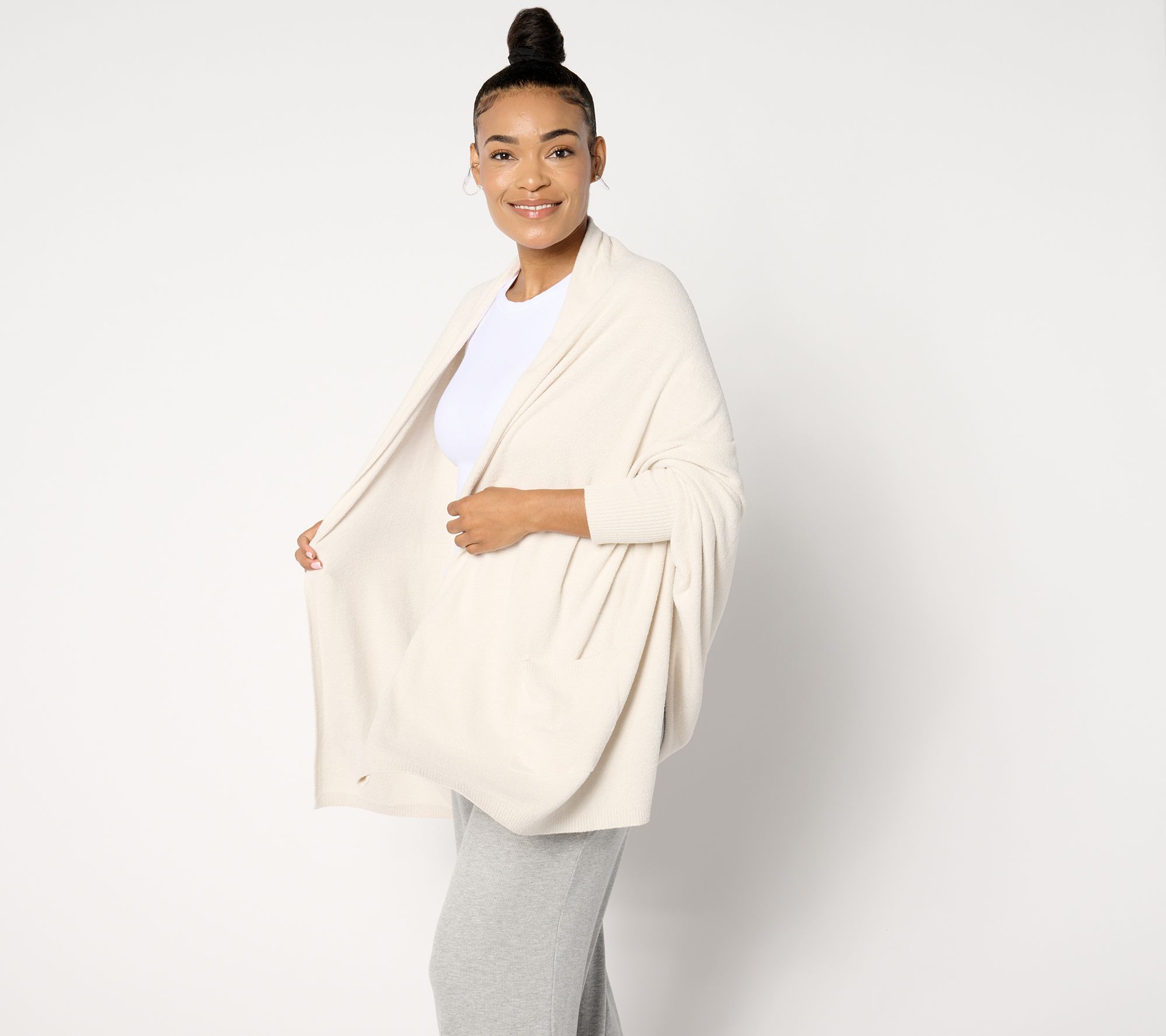 "As Is" Barefoot Dreams CozyChic Ultra Lite Cardigan Wrap - QVC.com