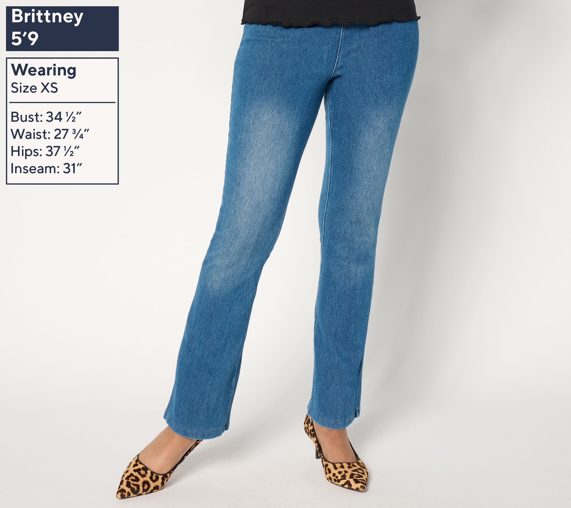 "As Is" Women With Control Regular Prime Stretch Denim Bell Pant - QVC.com