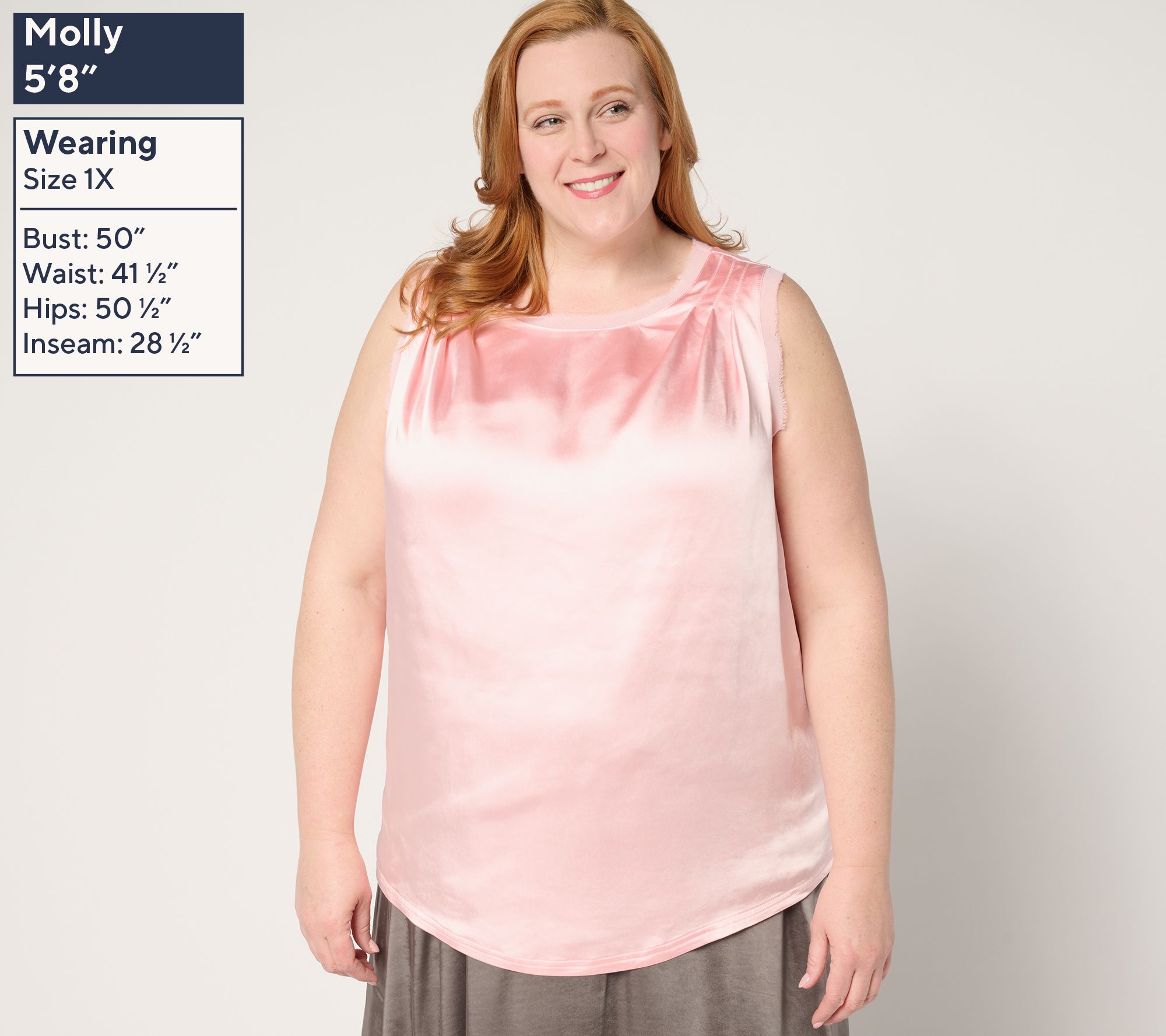 "As Is" by Stacy London Draped Satin Tank - QVC.com