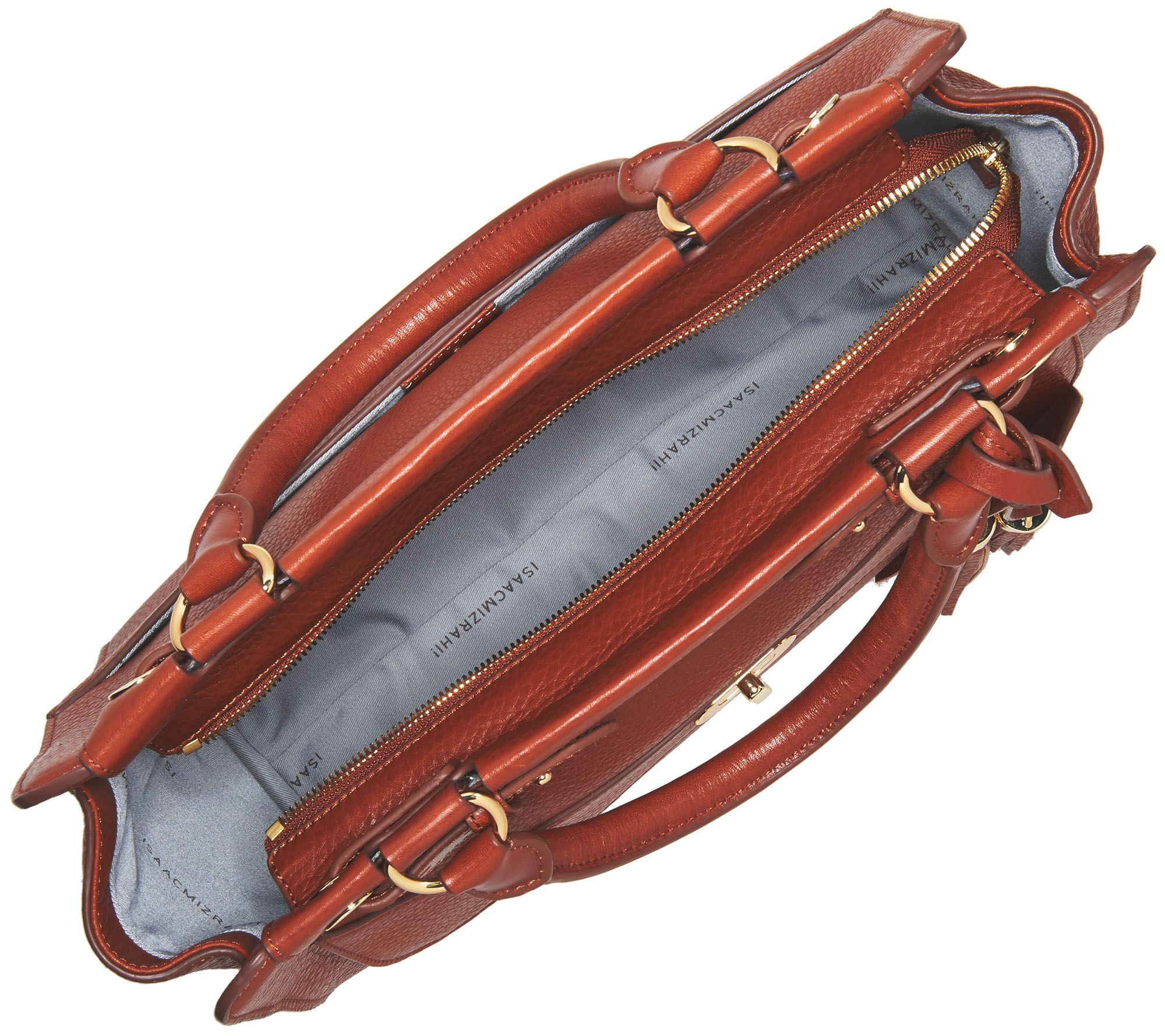 "As Is" Isaac Mizrahi Live! Bridgehampton Pebble Leather Satchel ...