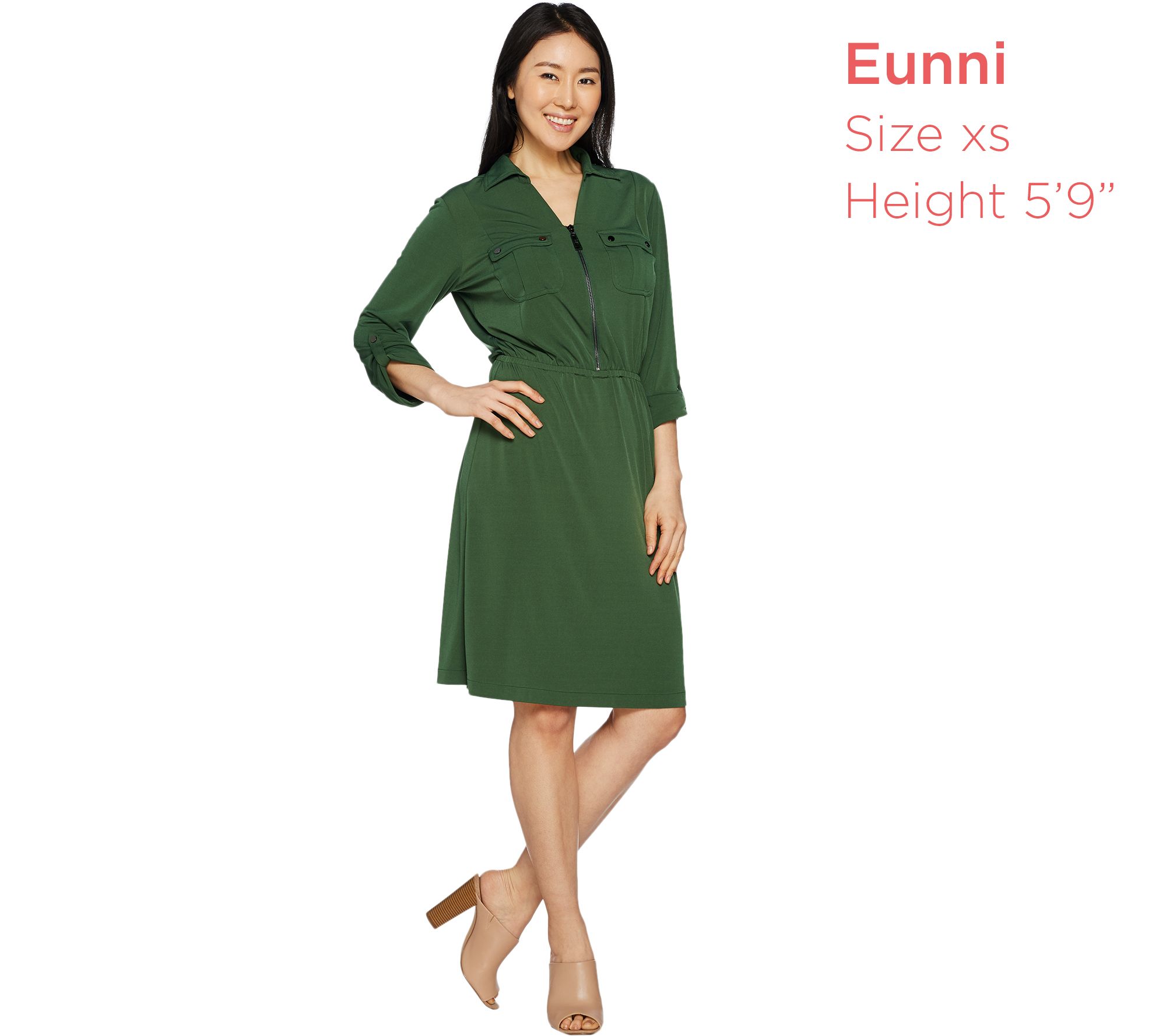 "As Is" Belle By Kim Gravel Knit Zip Utility Dress - QVC.com