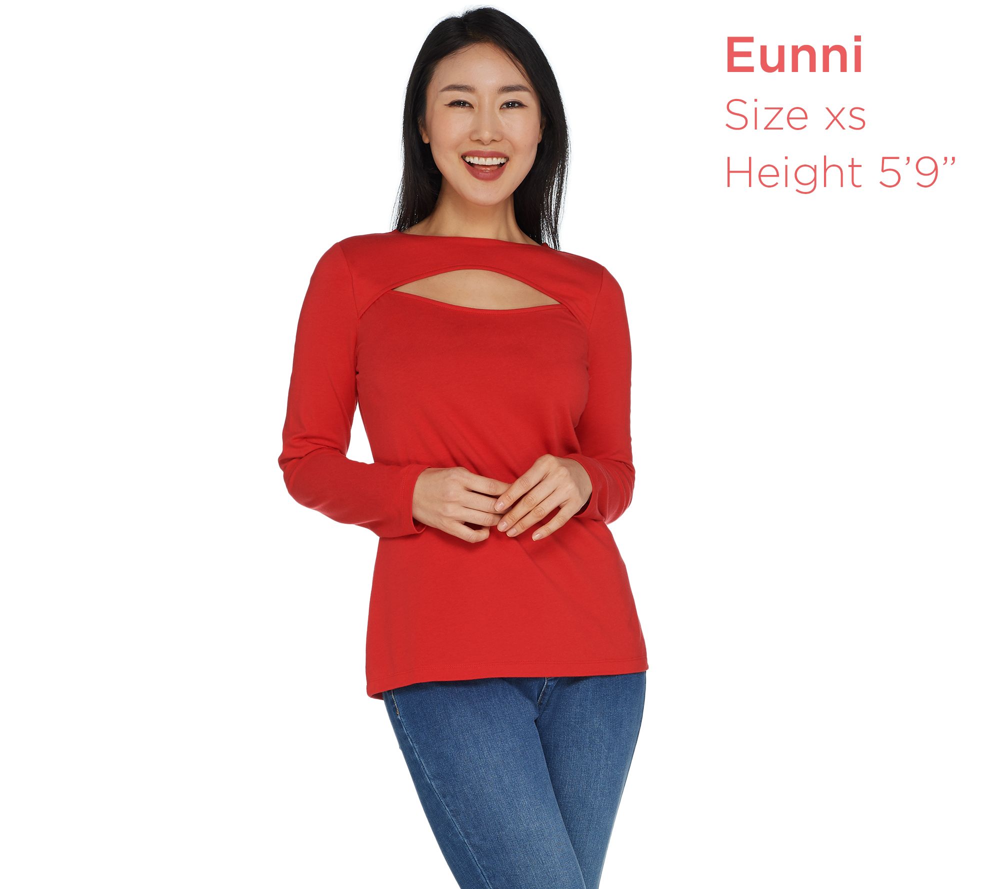 "As Is" G.I.L.I. Long Sleeve Open Keyhole Top - QVC.com