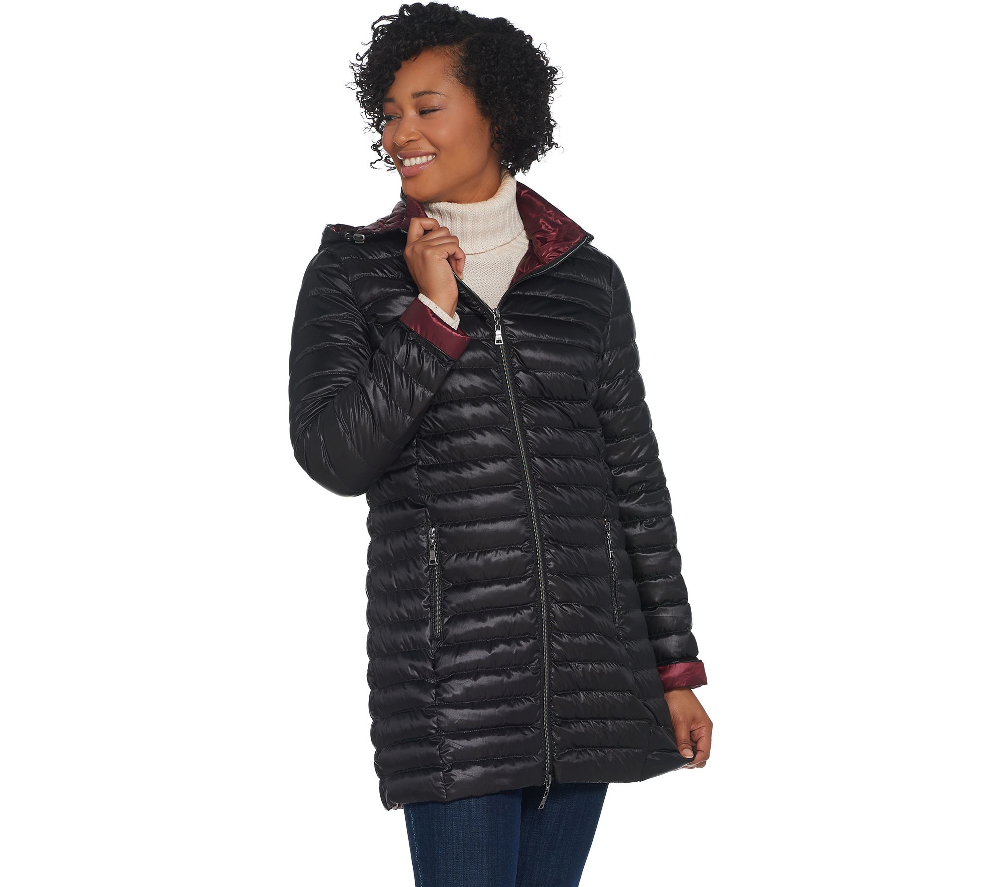Nuage Packable Jacket with Removable Hood - QVC.com