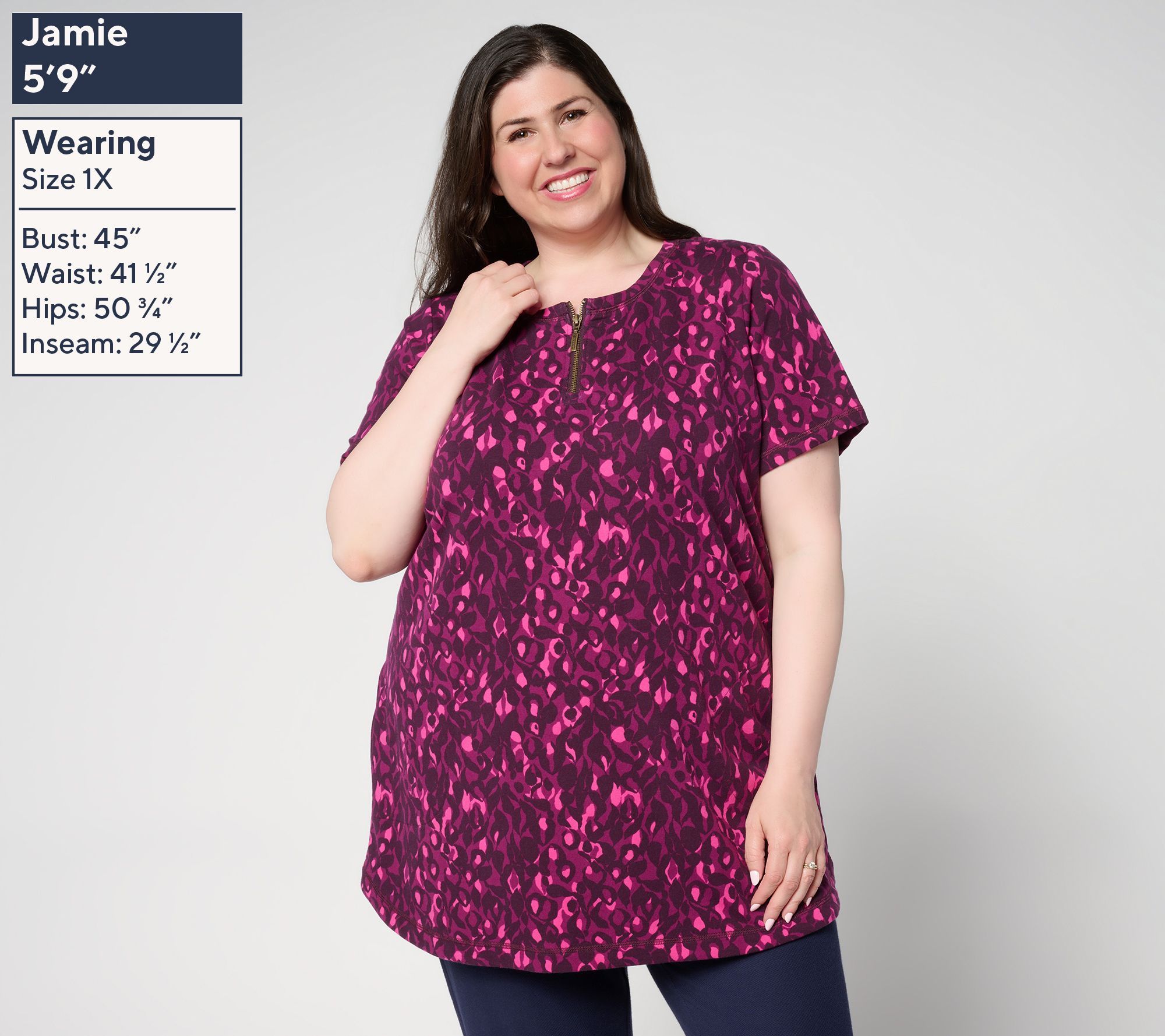 Denim & Co. Active Regular French Terry Short-Sleeve Tunic - QVC.com