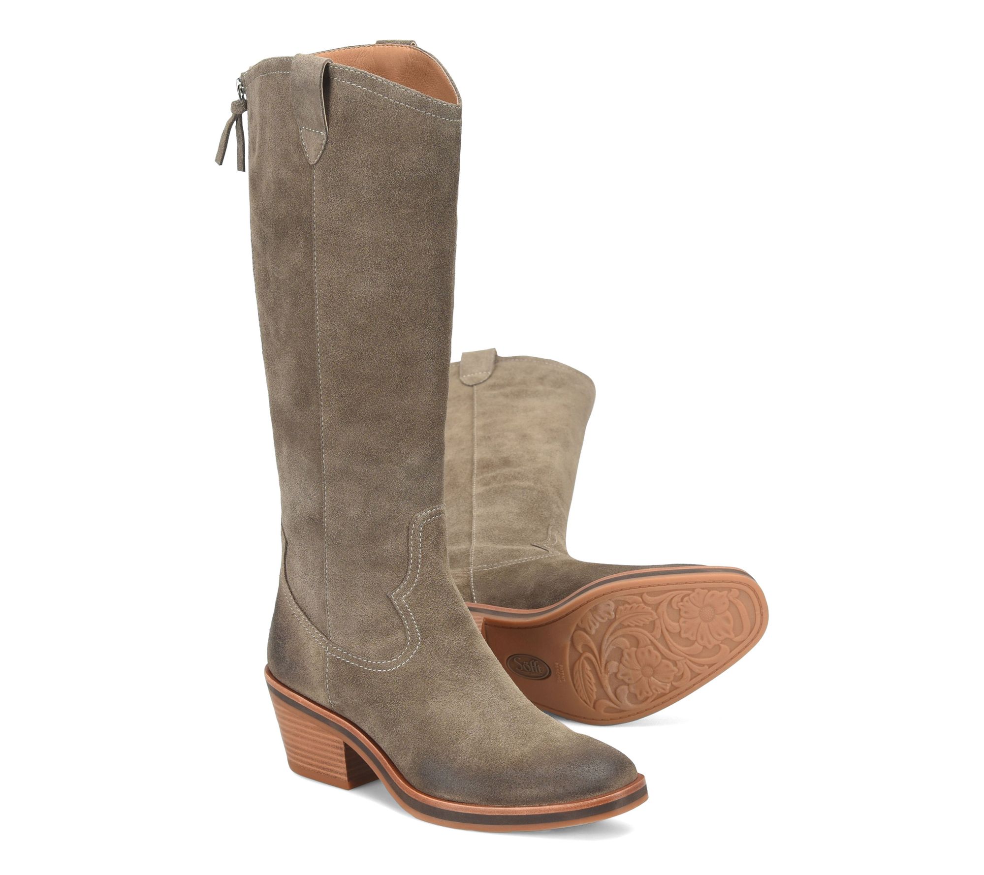 Sofft Water Resistant Leather Tall Shaft Boots- Shelby - QVC.com