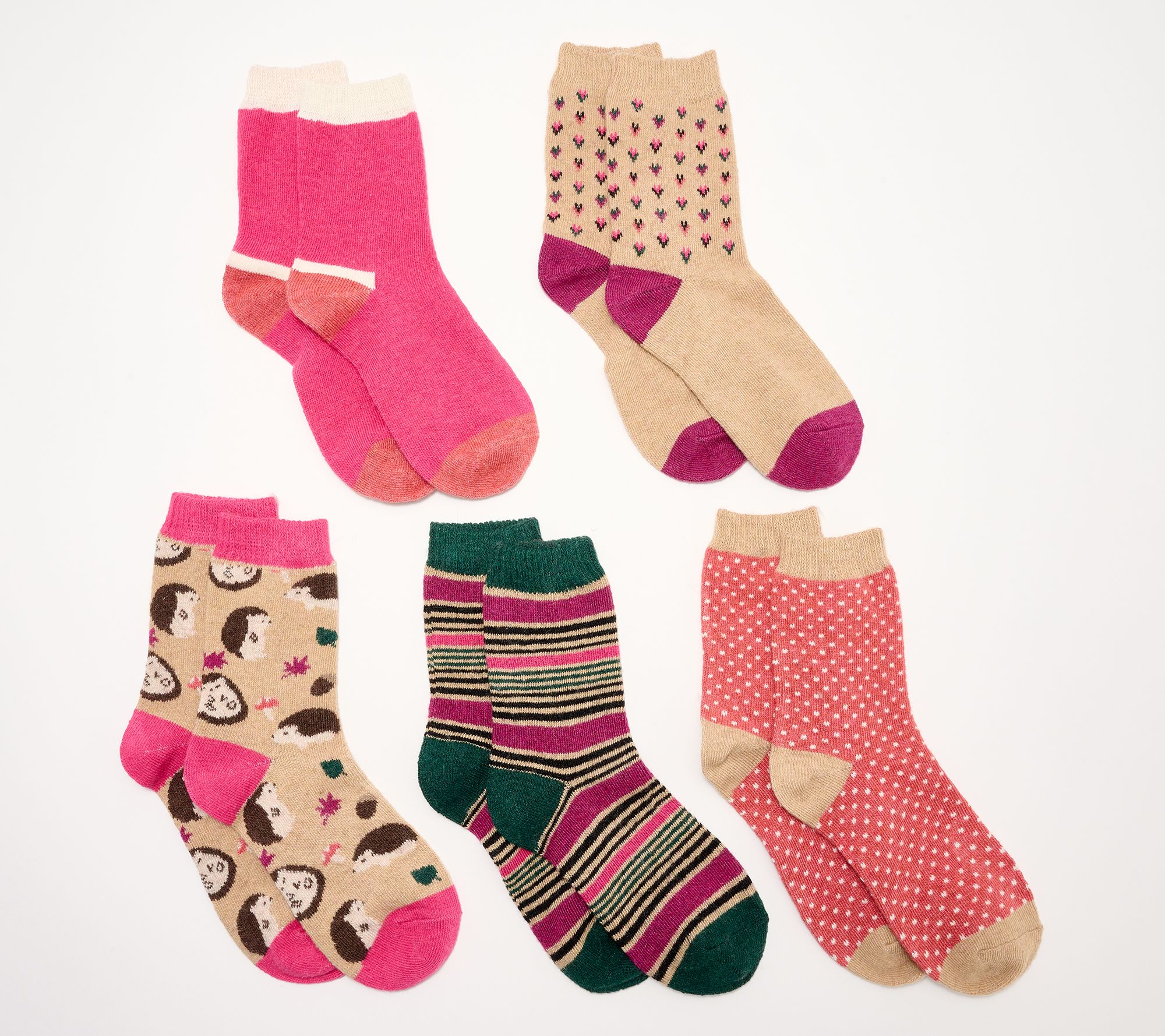 "As Is" MUK LUKS Set of 5 Festive Fall Everyday Socks - QVC.com