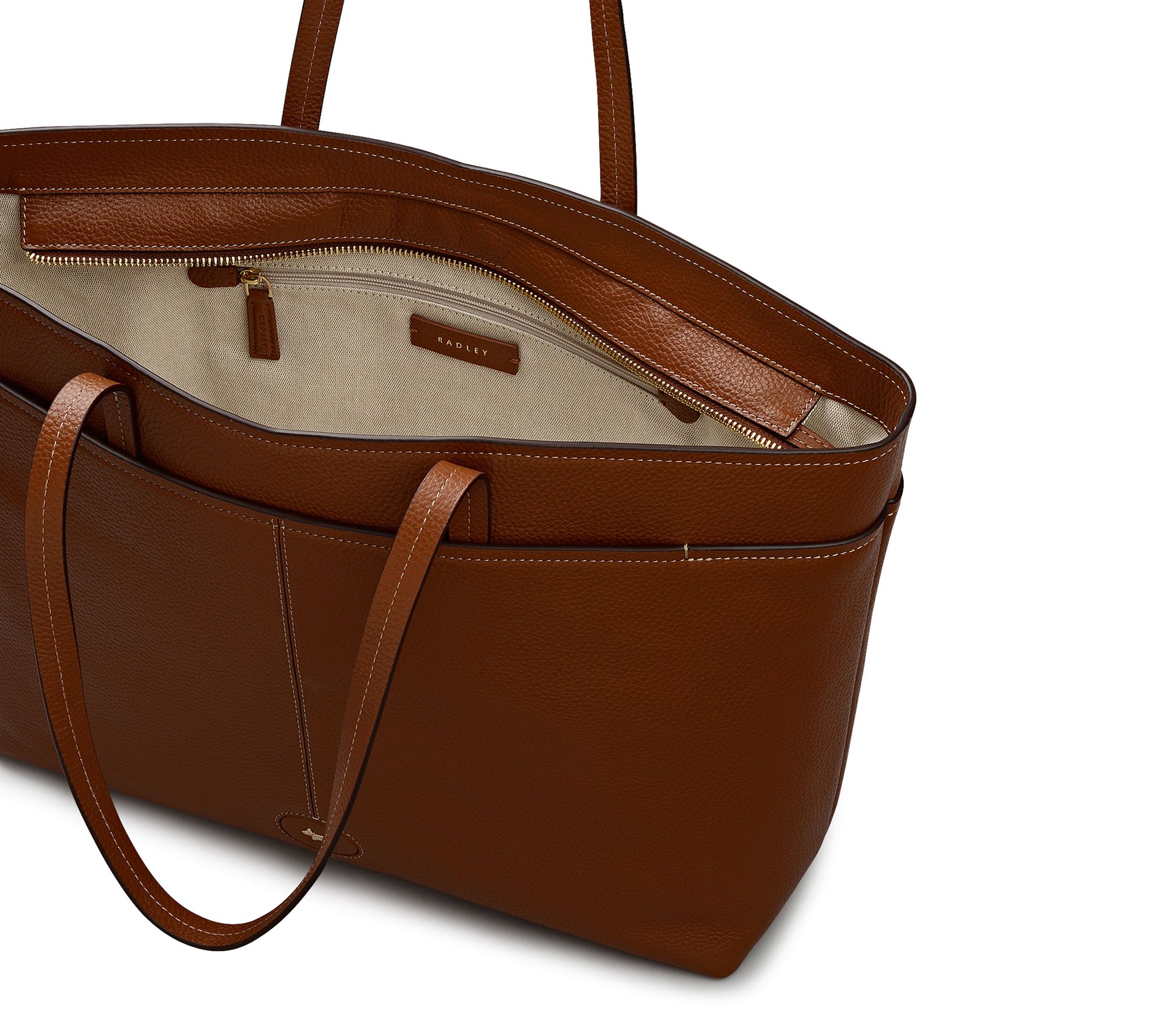 RADLEY Maldon Mews Large Zip Top Leather Tote - QVC.com