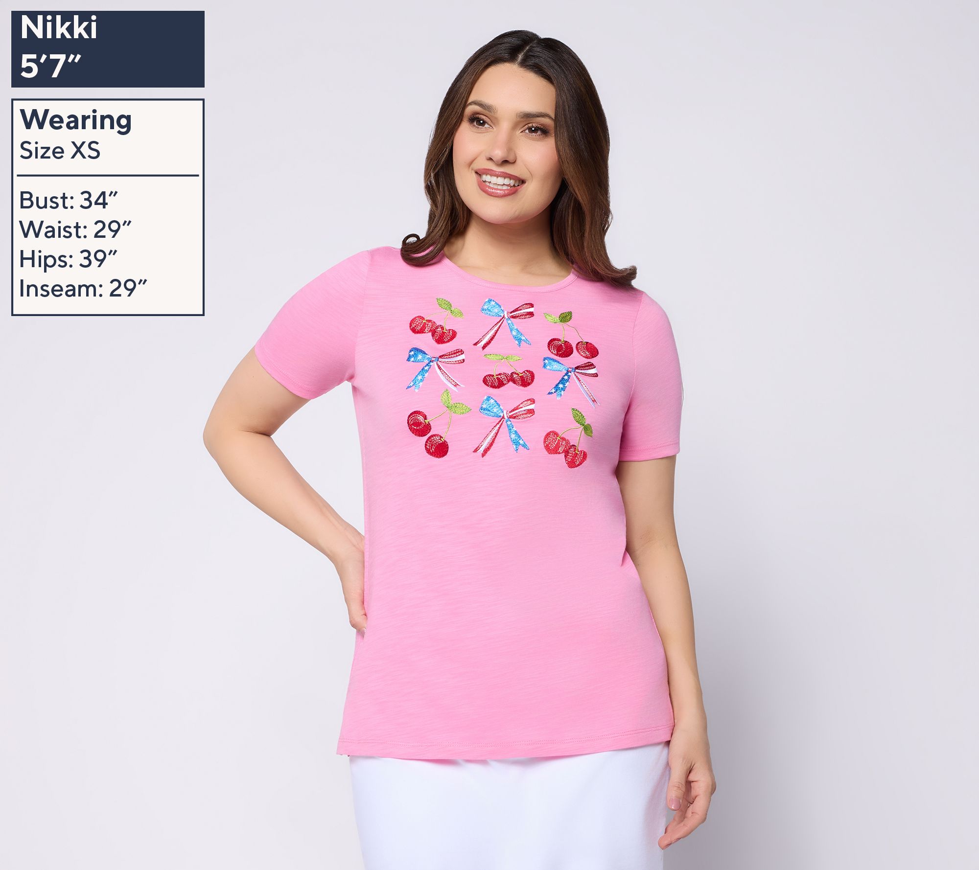 Quacker Factory A Cherry on Top Short Sleeve Top - QVC.com