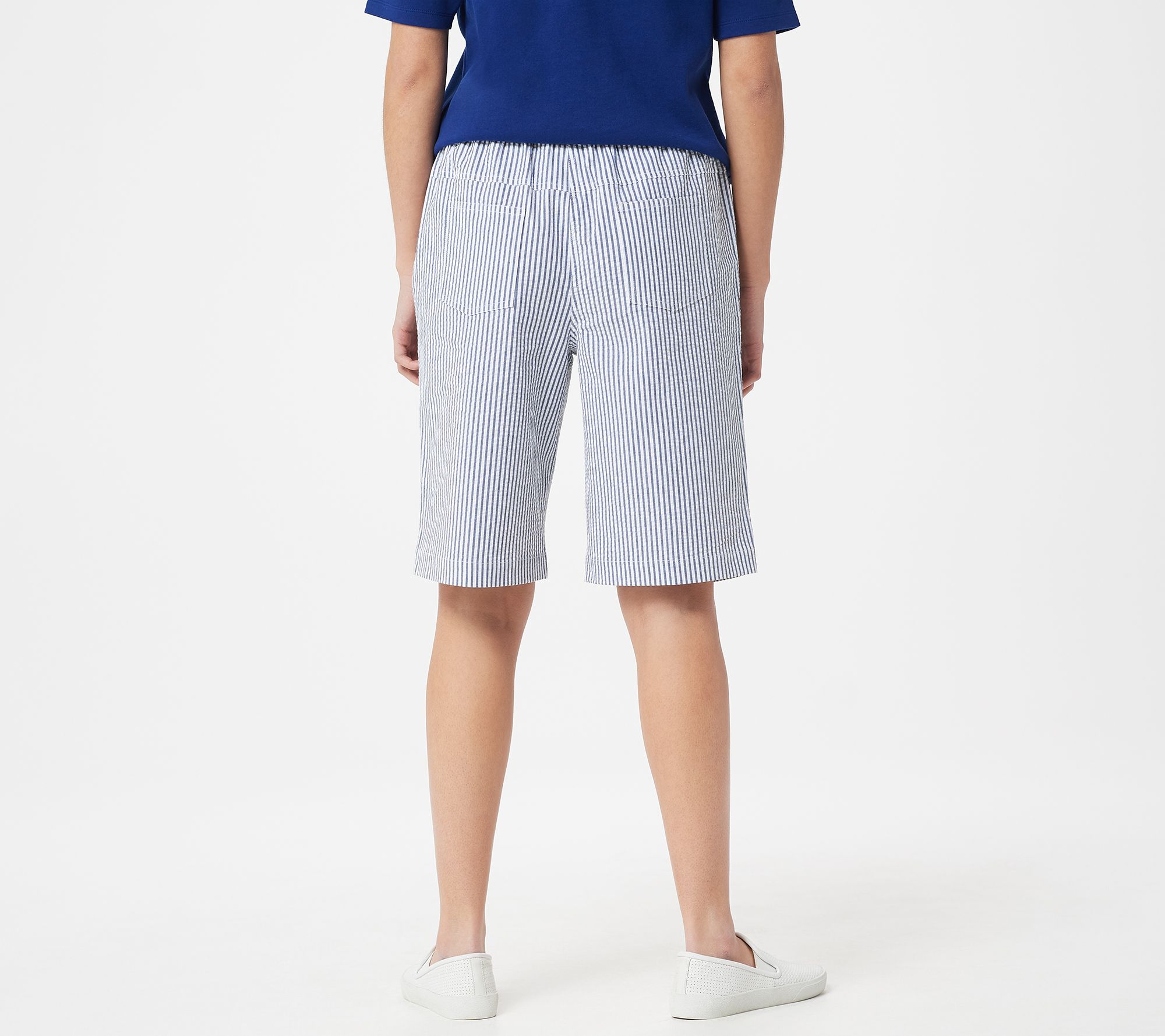 "As Is" Quacker Factory Stretch Seersucker Shorts - QVC.com