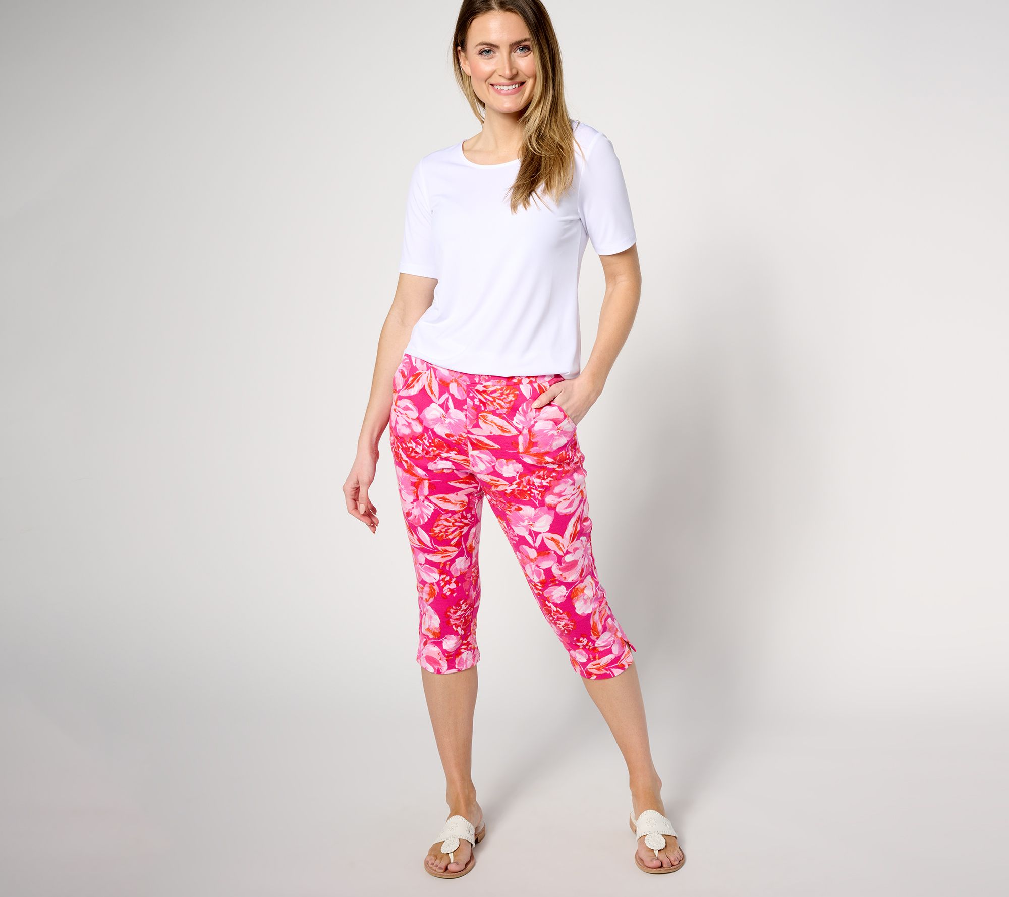 Belle by Kim Gravel Perfect Pique Fresh Picked Capri, Tall - QVC.com