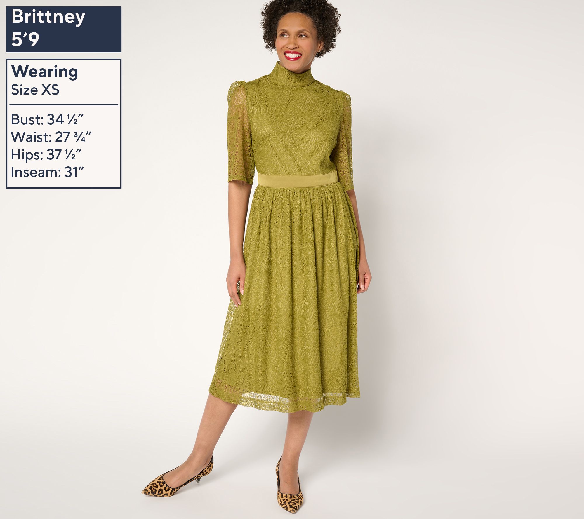 "As Is" by Stacy London Petite Stretch Lace Lined Midi Dress - QVC.com