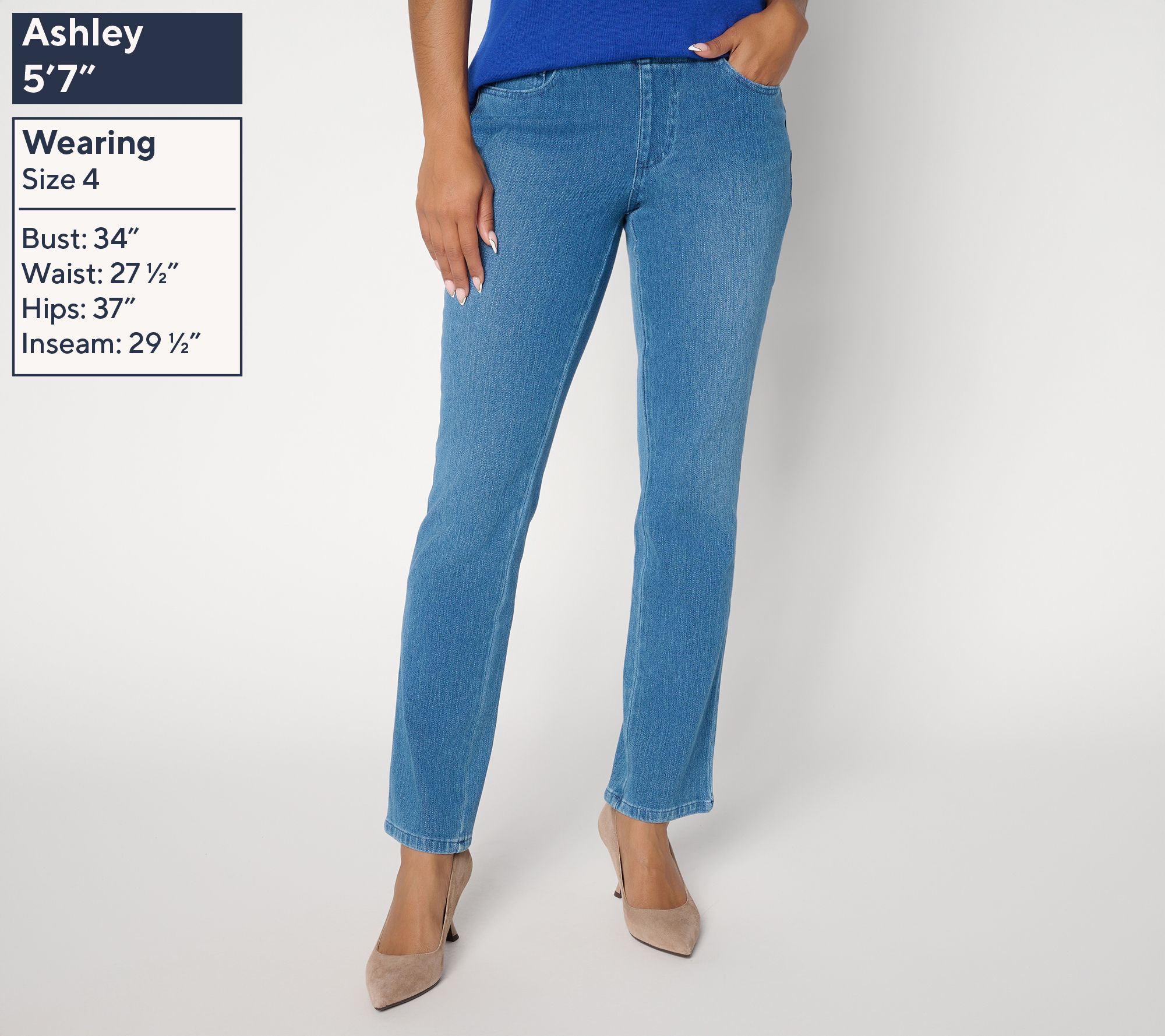 Belle by Kim Gravel Reg Flexibelle Straight-Leg BelleCurve Jean - QVC.com